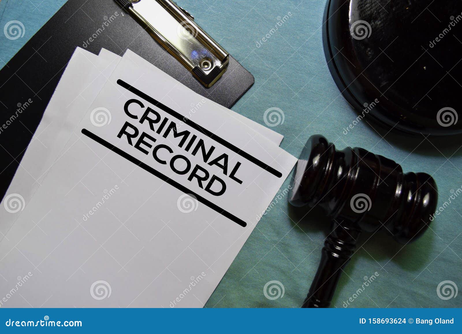 Criminal Record Text on Document and Gavel Isolated on Office Desk ...