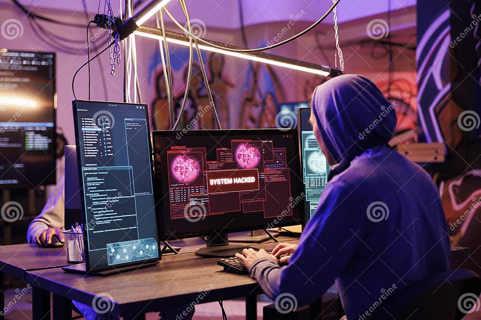 Criminal Successfully Hacking System Stock Photo - Image of happy ...