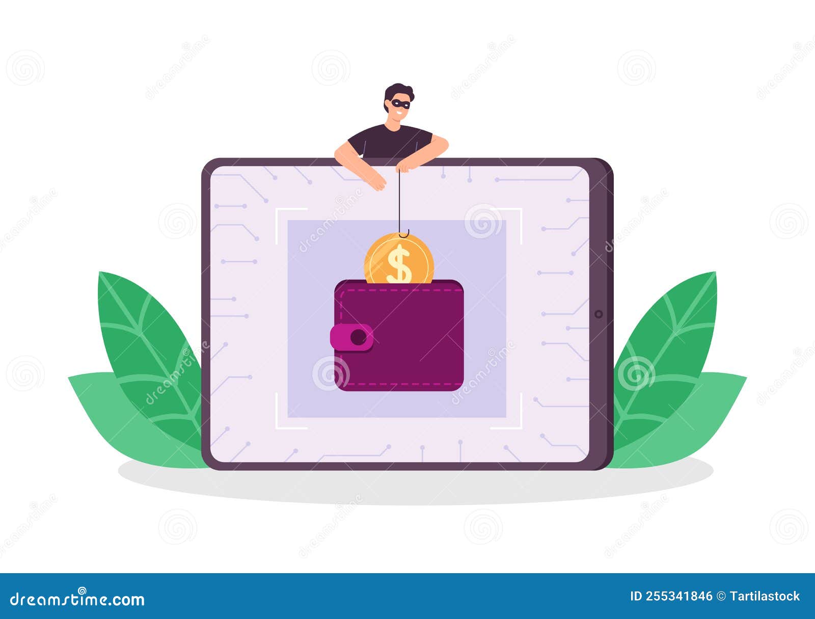 Criminal and Thief Hacking Computer and Stealing Data and Money Stock ...