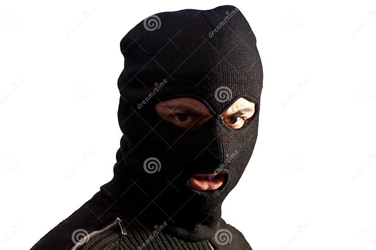 Criminal Wearing Black Mask Stock Image - Image of crime, offense: 17762035