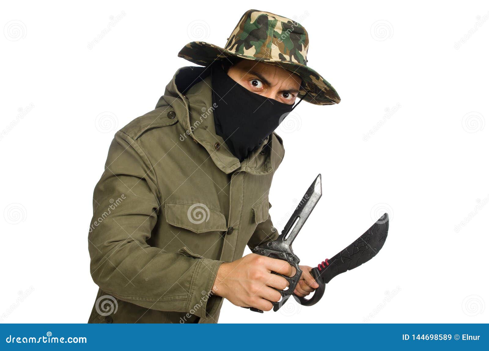 The Criminal Wearing Mask Isolated on White Stock Image - Image of ...