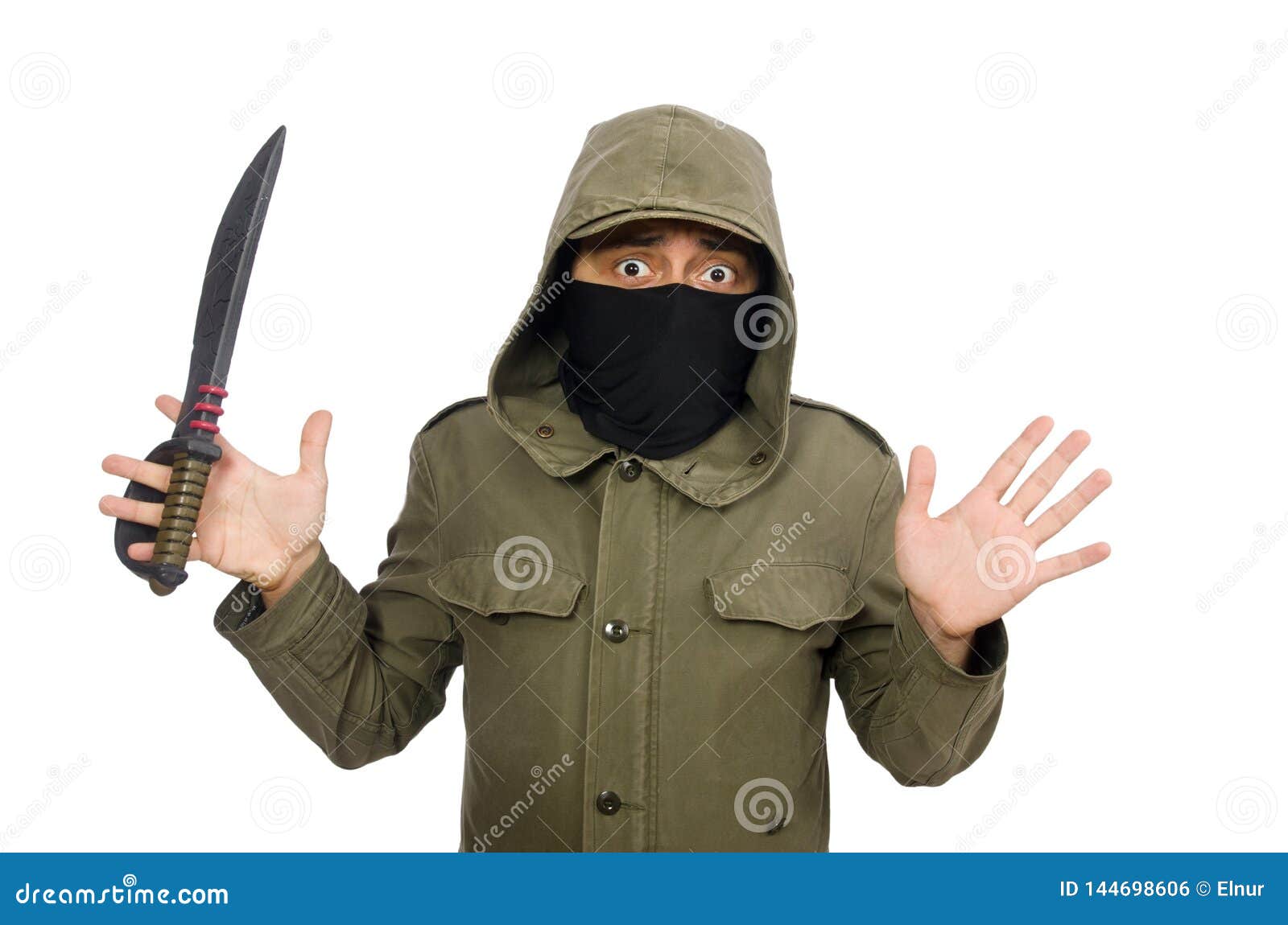 The Criminal Wearing Mask Isolated on White Stock Photo - Image of ...
