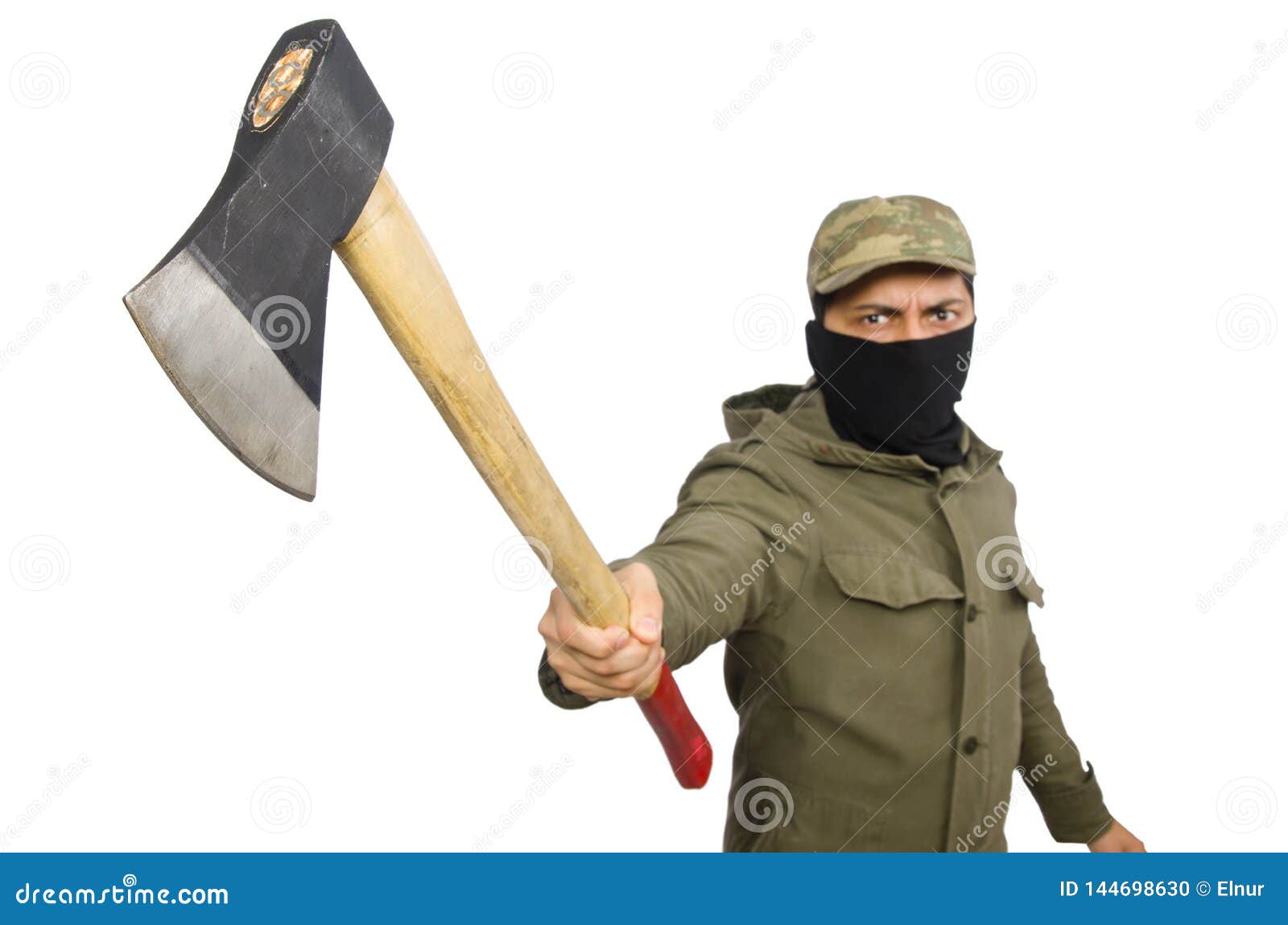 The Criminal Wearing Mask Isolated on White Stock Photo - Image of gang ...