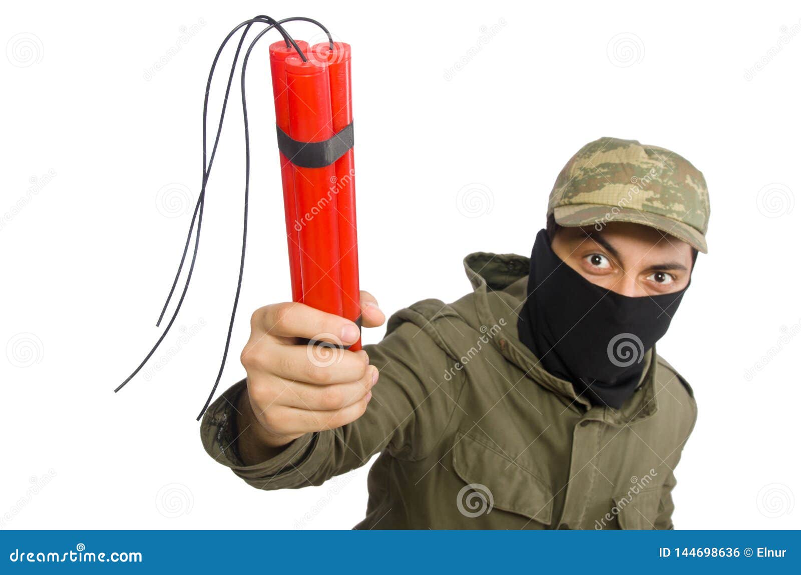 The Criminal Wearing Mask Isolated on White Stock Photo - Image of ...