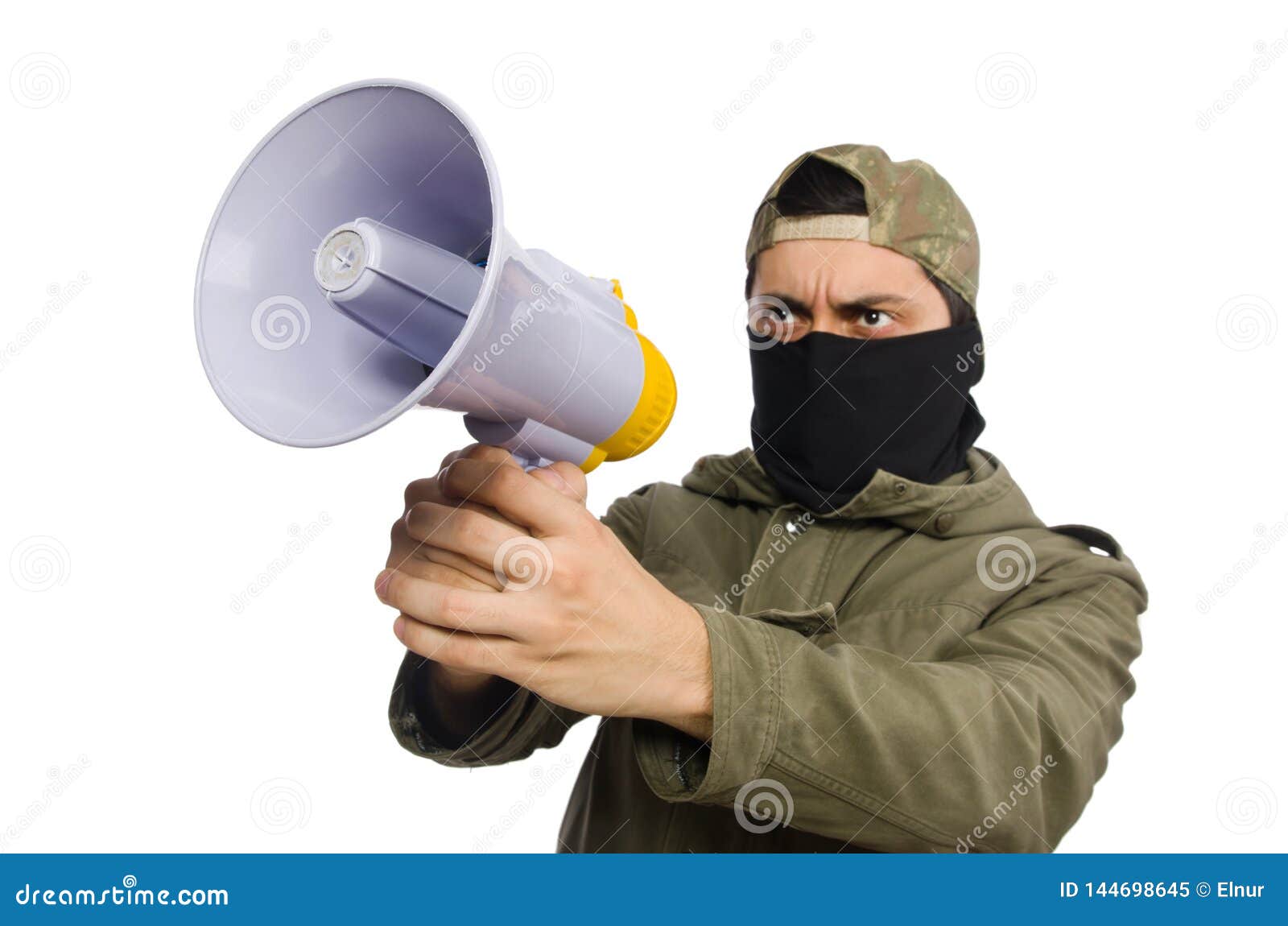 The Criminal Wearing Mask Isolated on White Stock Image - Image of gang ...