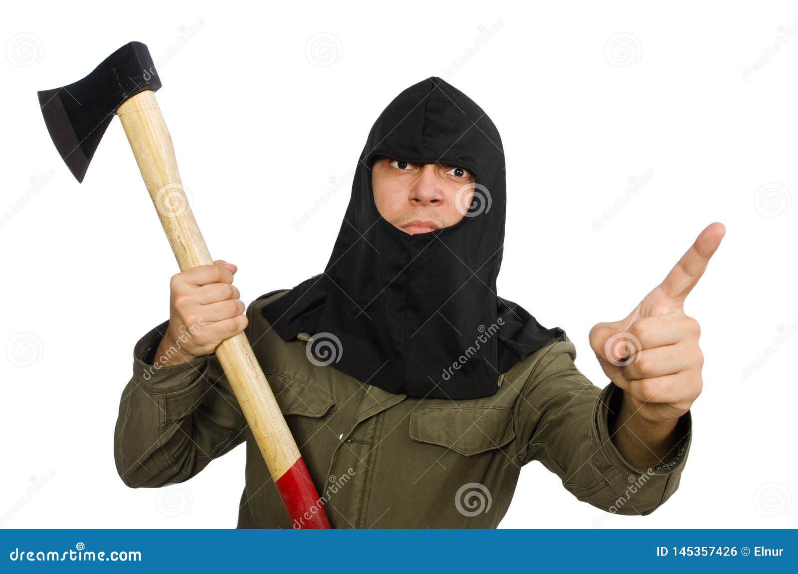The Criminal Wearing Mask Isolated on White Stock Photo - Image of ...