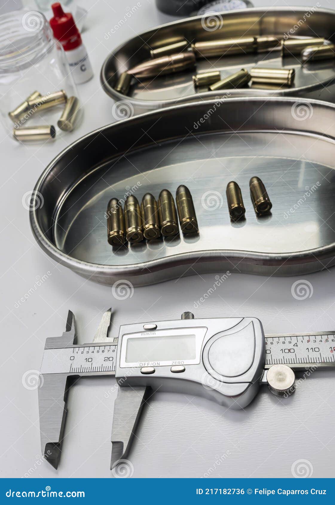 Criminalistic Laboratory, Bullet Shell Analysis Stock Photo - Image of ...
