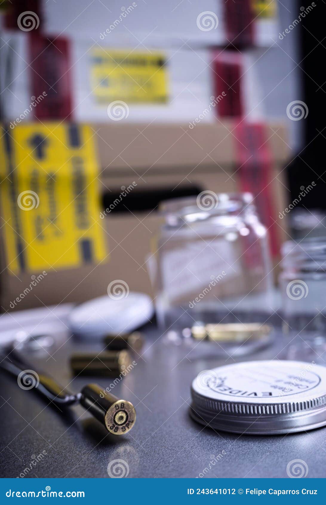 Criminalistic Laboratory, Bullet Shell Analysis Stock Photo - Image of ...