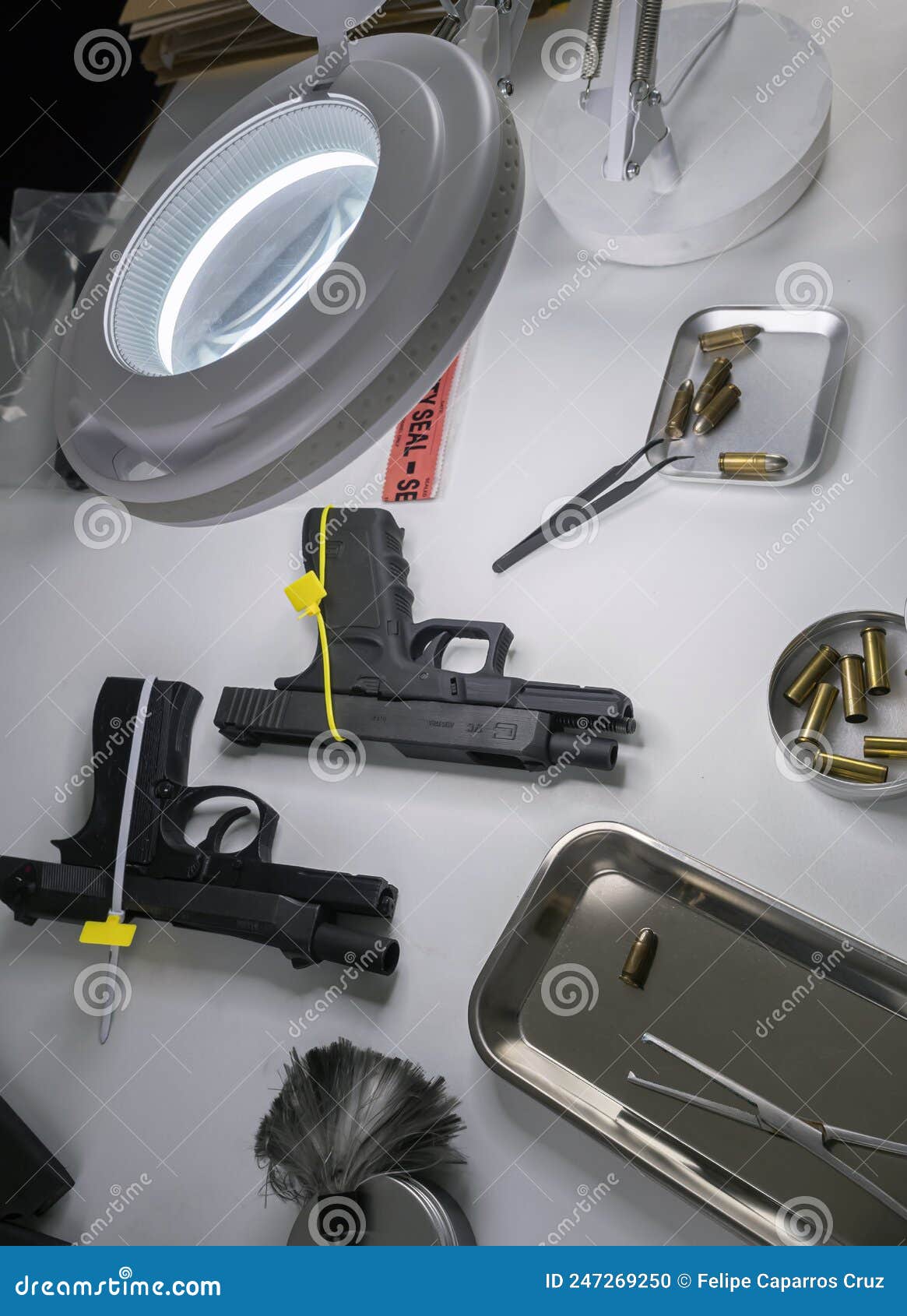 Criminalistic Laboratory, Bullet Shell Analysis, Stock Photo - Image of ...