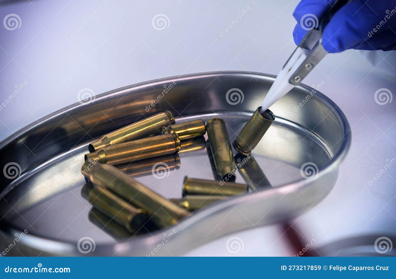 Criminalistic Laboratory, Bullet Shell Analysis Stock Image - Image of ...