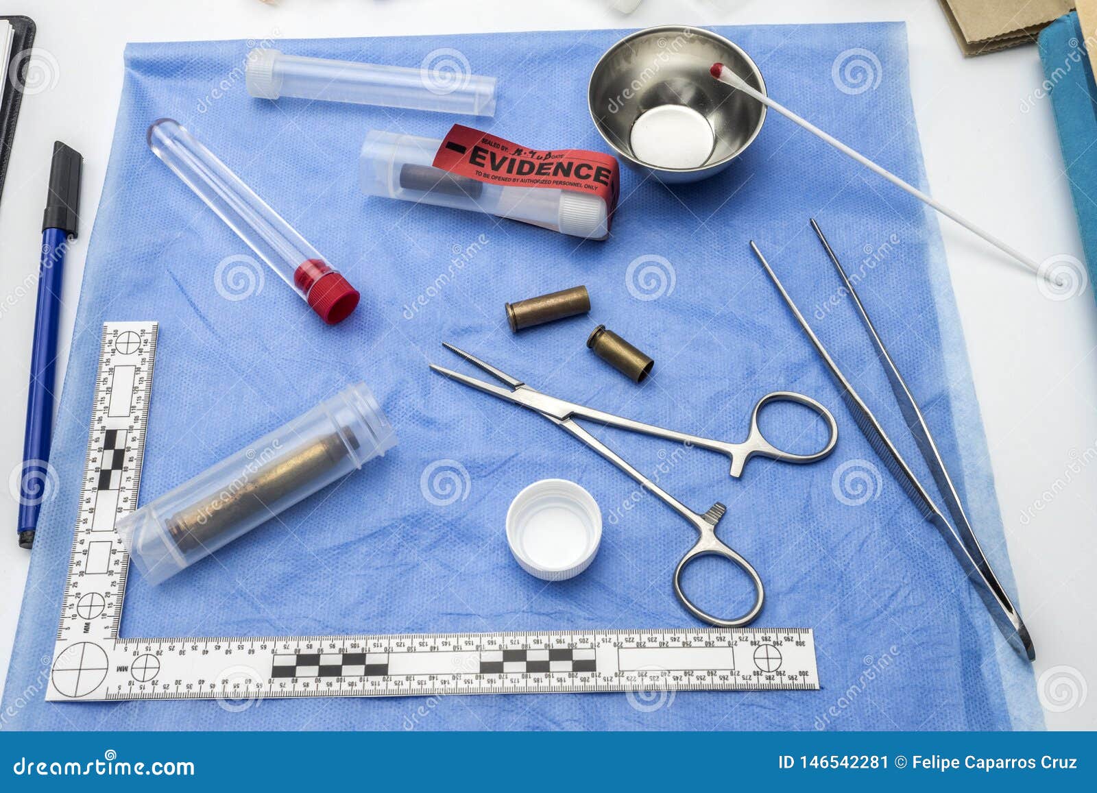 Criminalistic Laboratory, Bullet Shell Analysis Stock Image - Image of ...