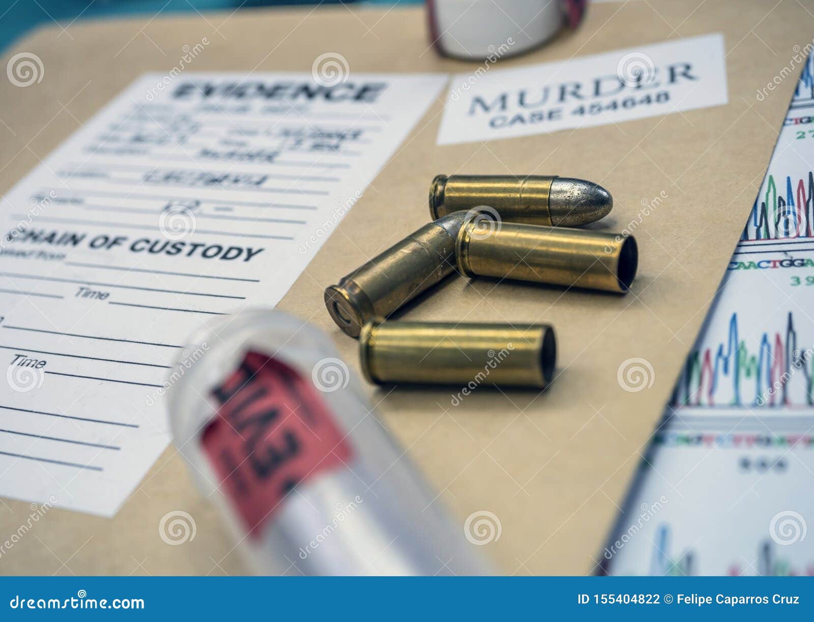 Criminalistic Laboratory, Bullet Shell Analysis Stock Photo - Image of ...