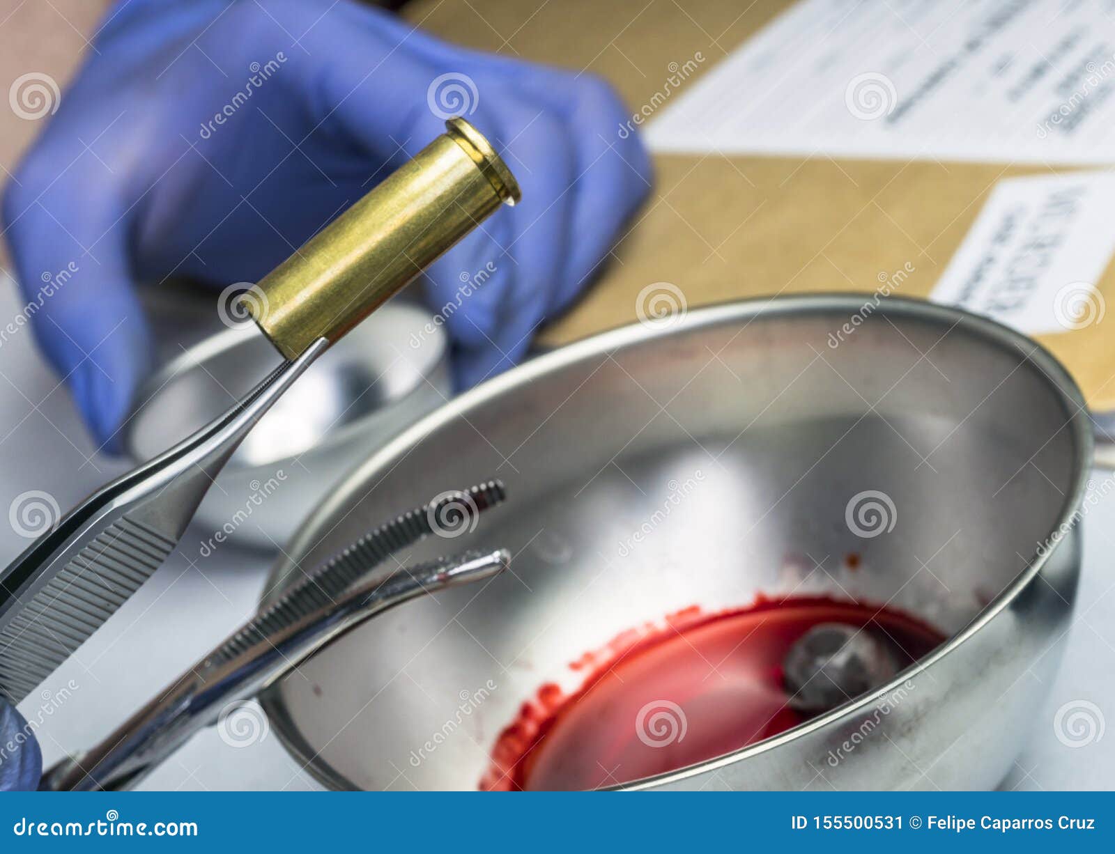 Criminalistic Laboratory, Bullet Shell Analysis Stock Image - Image of ...