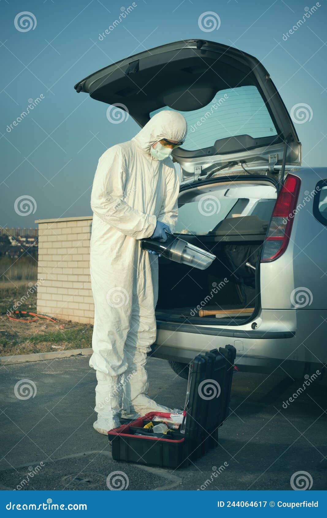 CSI - Technician Working with Special Micro Particles Filtering Vacuum ...