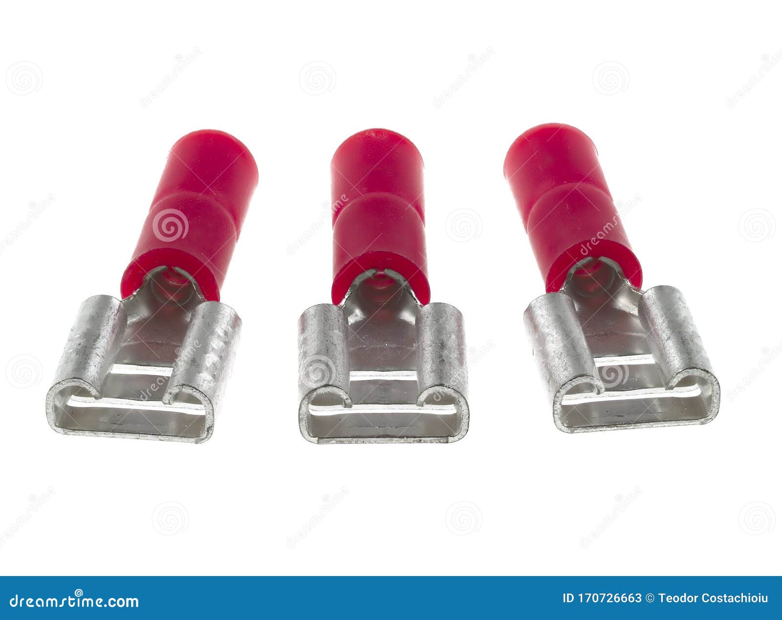 Crimp Receptacle Terminals, Insulated, Red Stock Image - Image of ...