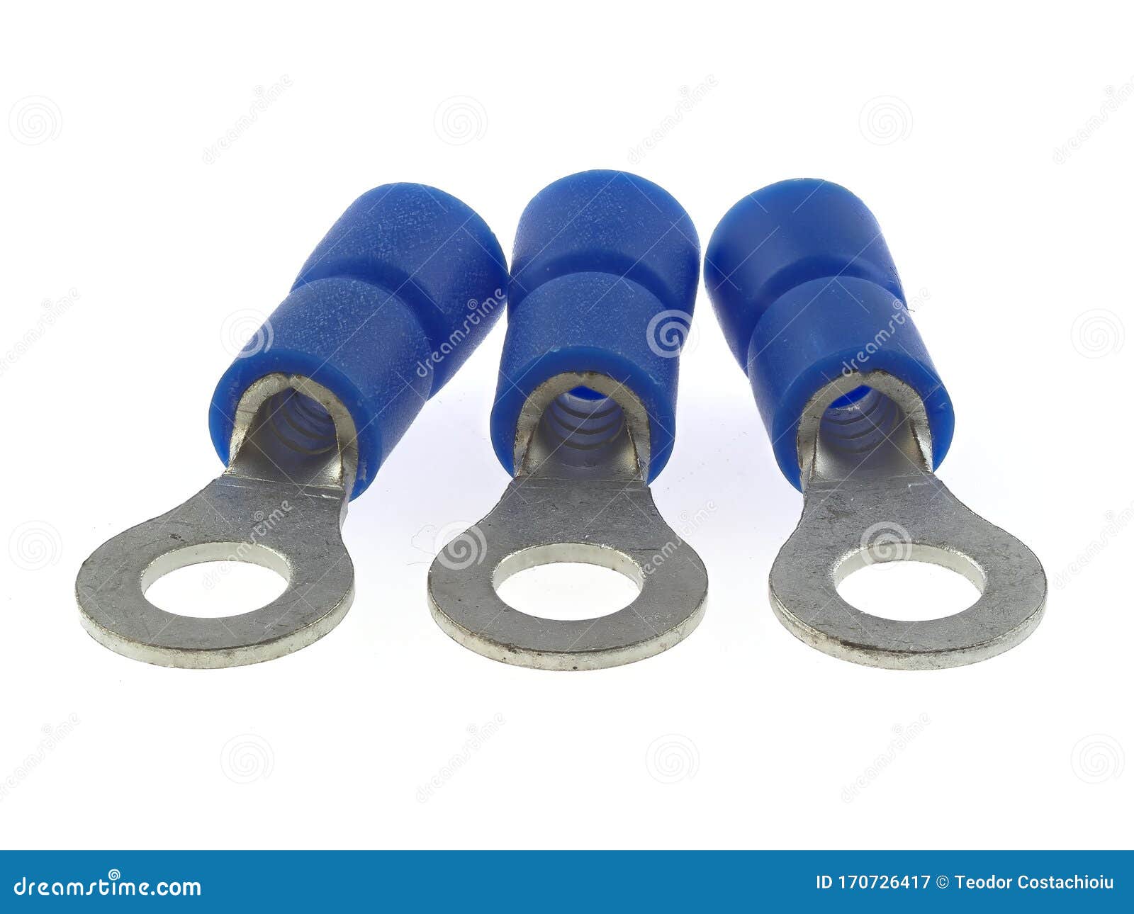 Crimp Ring Terminals, Insulated Stock Image - Image of blue, wire ...