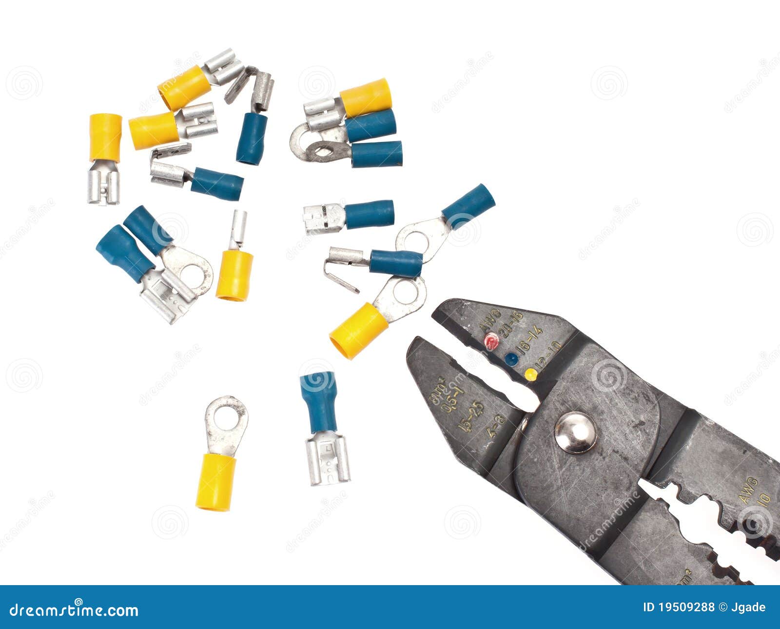 Crimp Terminals and tool stock photo. Image of terminals - 19509288