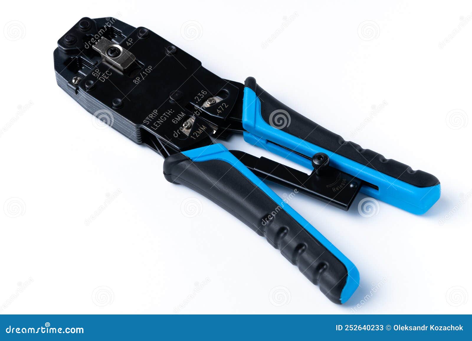 Crimp Tool Isolated on White Background, Use for Twisted Pair Network ...