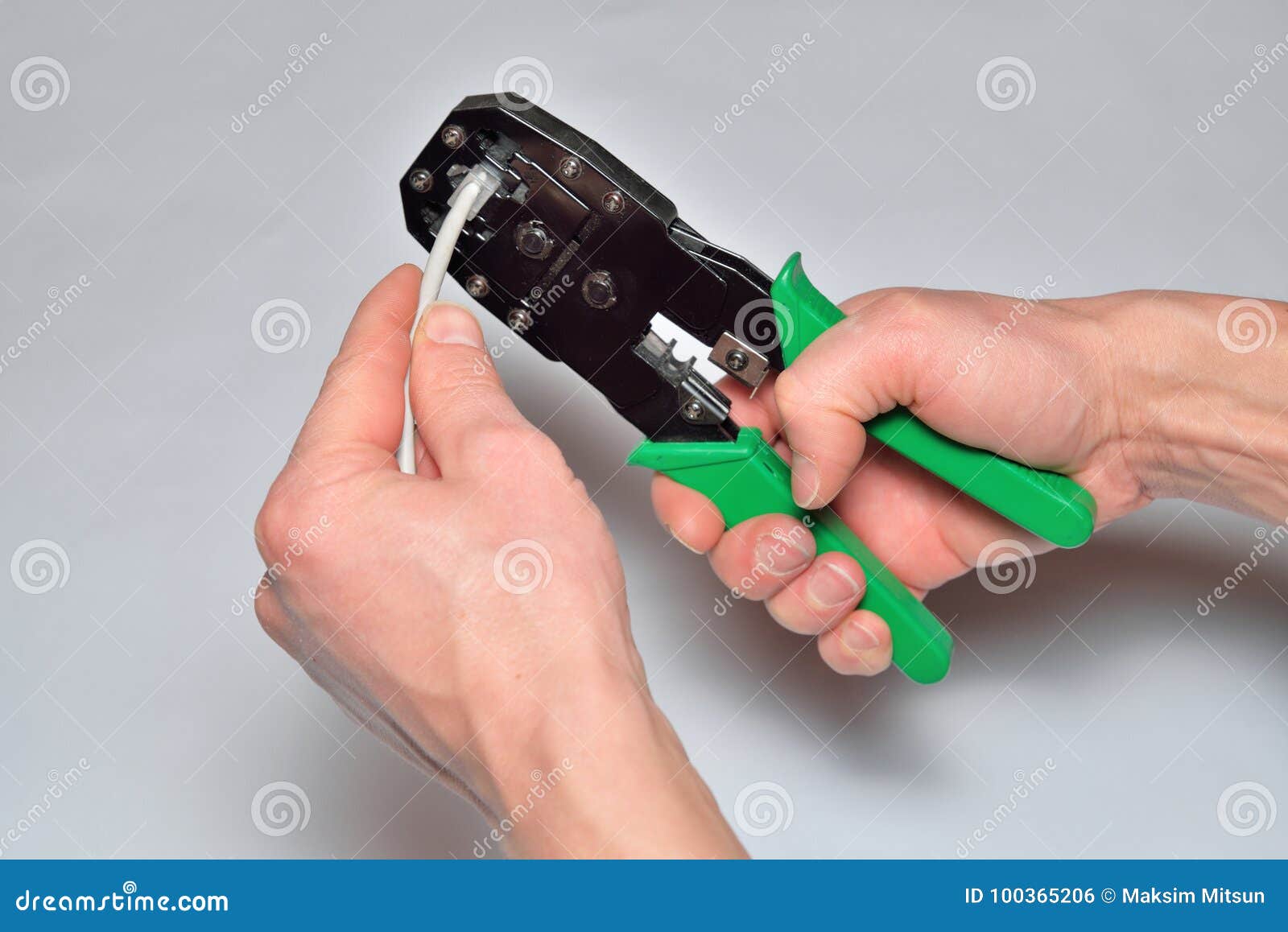 Crimped Network Cable Connector Stock Photo - Image of electrical ...