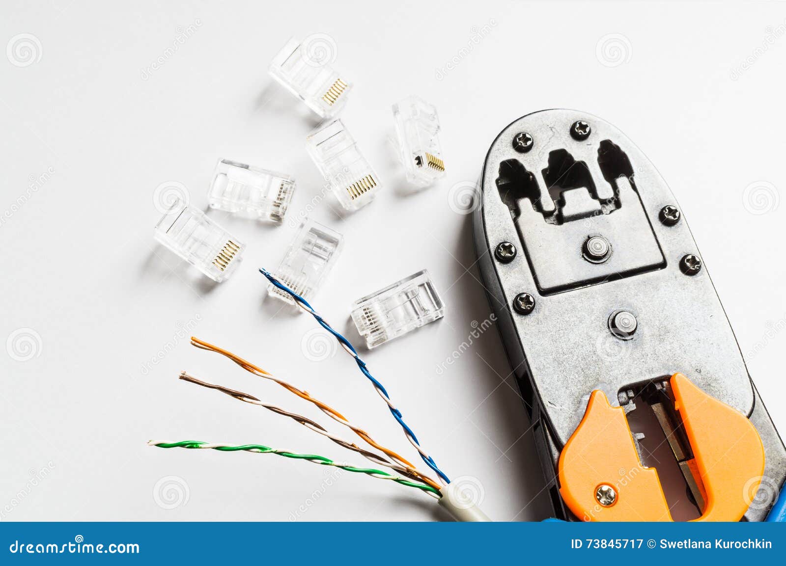 Ethernet Crimper - Cable Twisting Tool. UTP Cat 5 Ethernet Twisted Pair ...