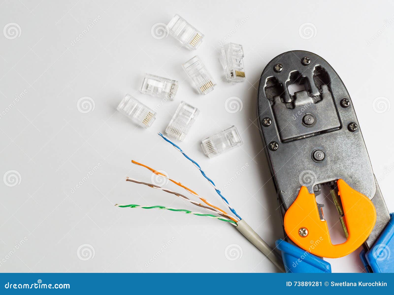 Ethernet Crimper - Cable Twisting Tool. UTP Cat 5 Ethernet Twisted Pair ...