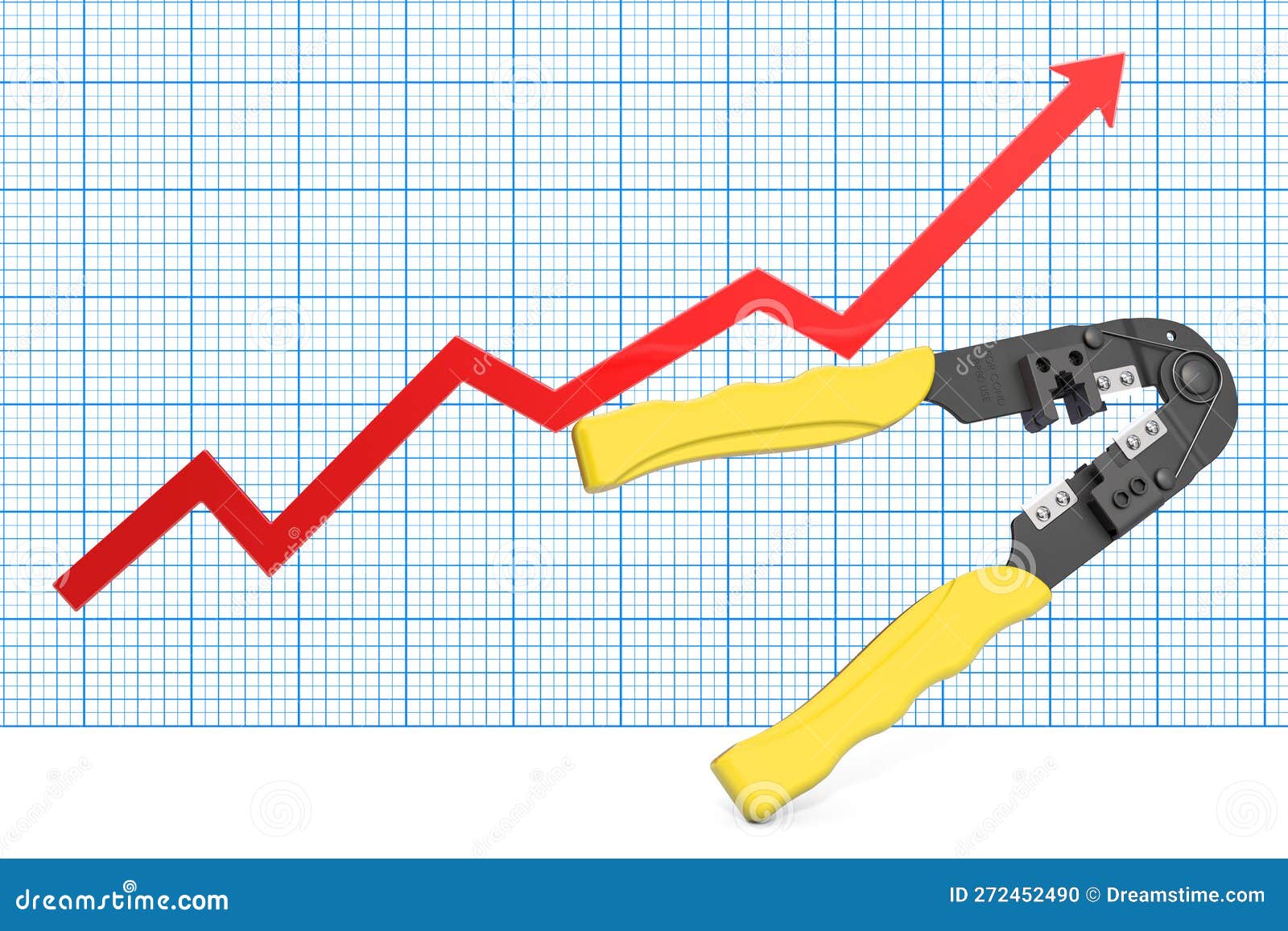 Crimper, Crimp Tool with Growing Chart. 3D Stock Illustration ...