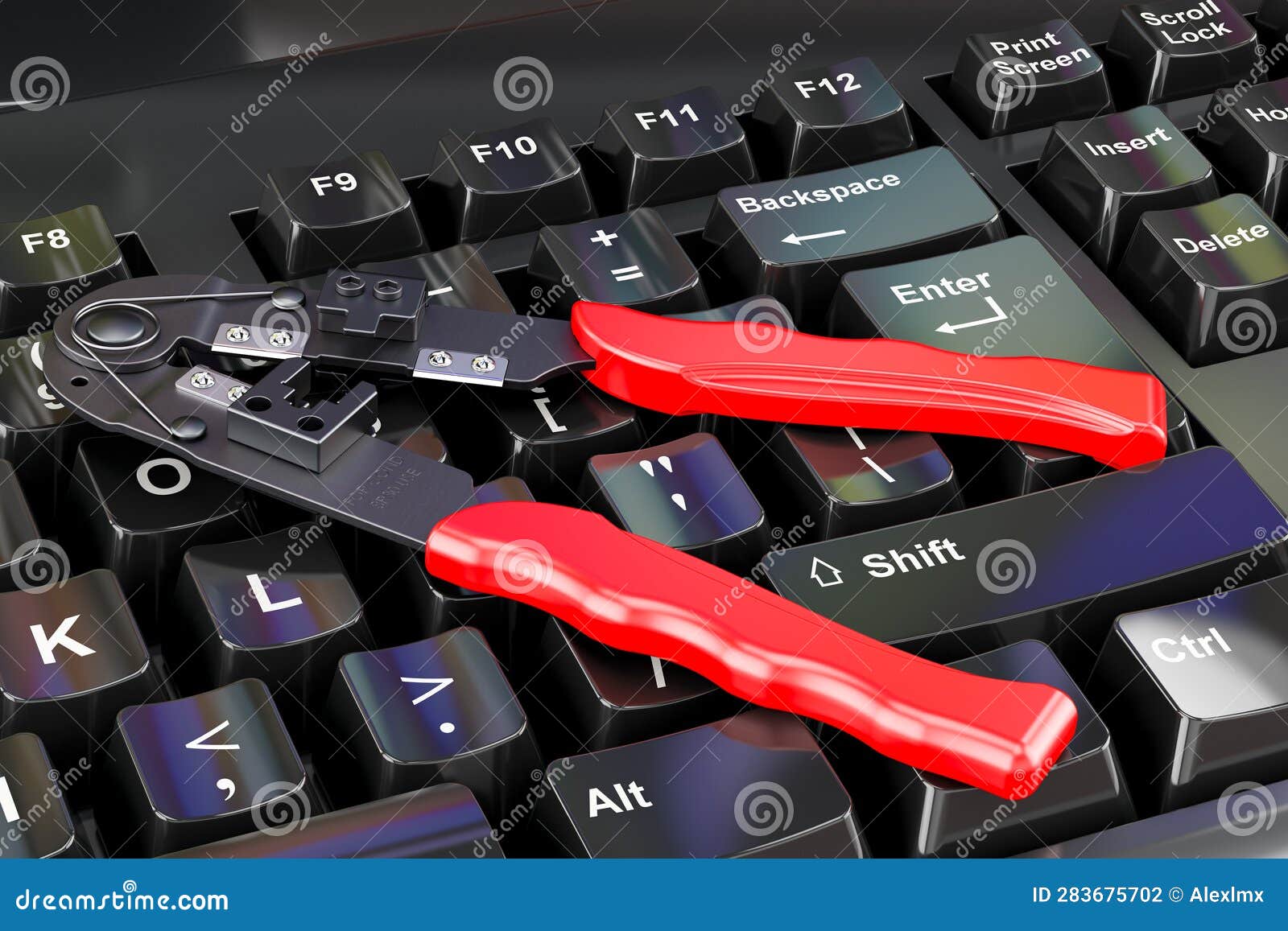 Crimper, Crimp Tool Inside Bear Trap. 3D Rendering Stock Image ...