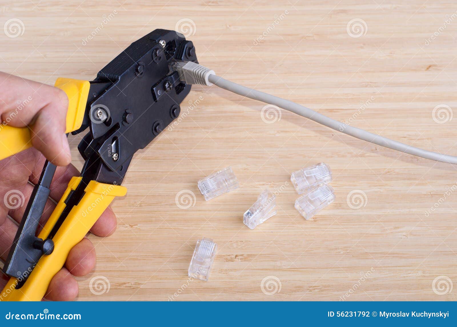 Crimping cable internet stock photo. Image of plug, rj45 - 56231792