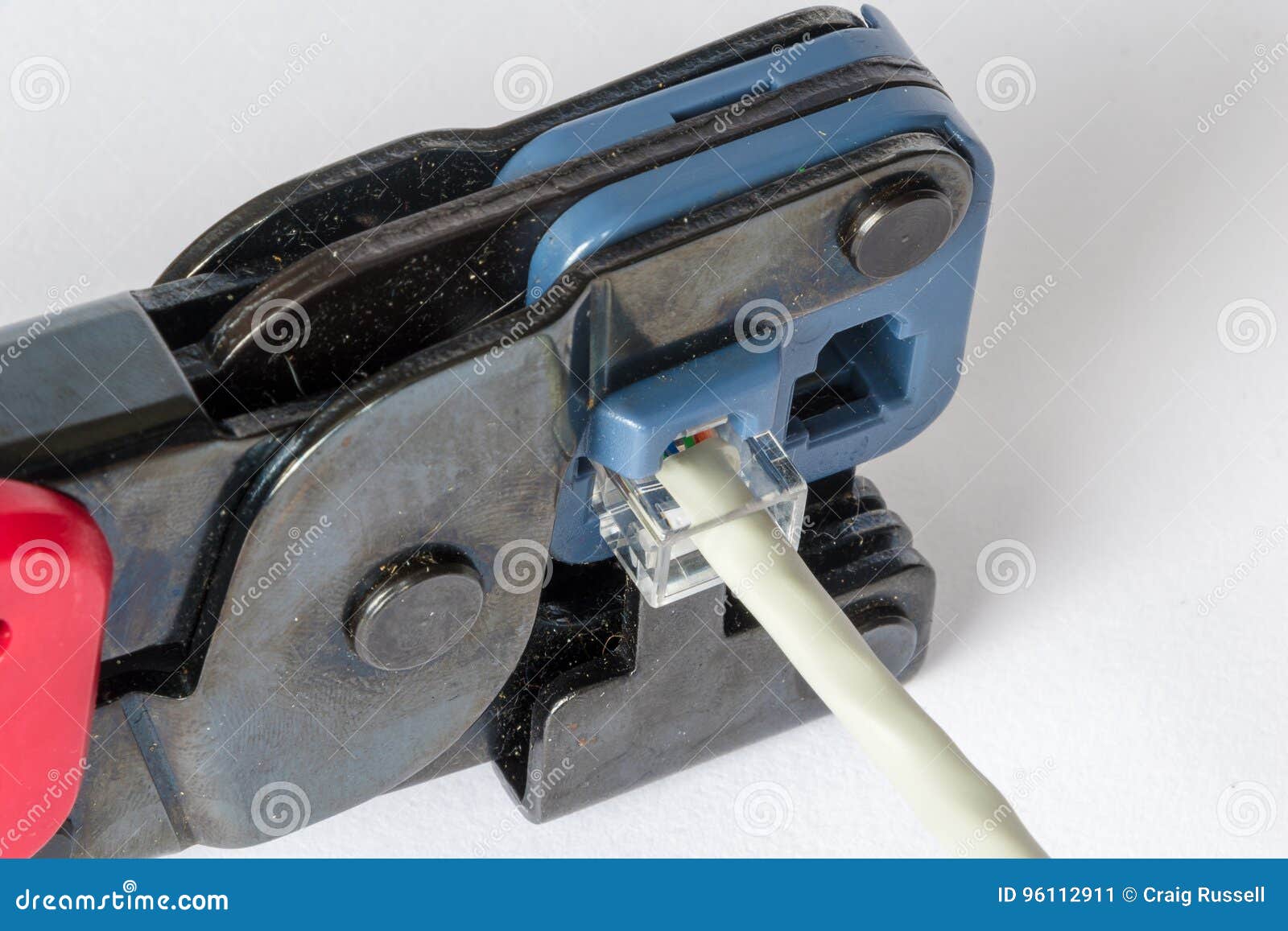 Crimping Ethernet cable stock image. Image of cable, telephone - 96112911