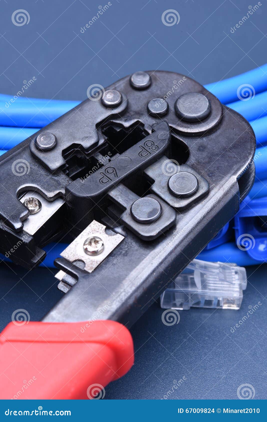 Crimping Tool with Cable for Computer Network Stock Photo - Image of ...