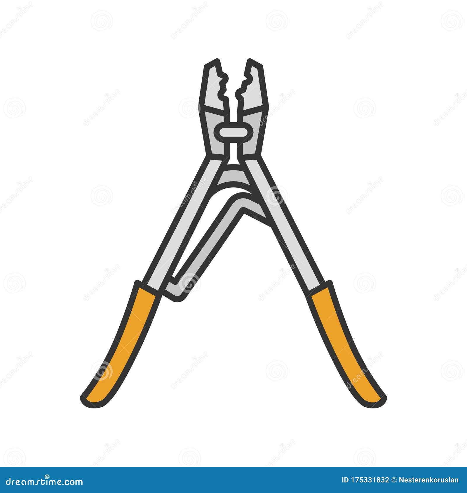 Crimping tool color icon stock vector. Illustration of maintenance ...