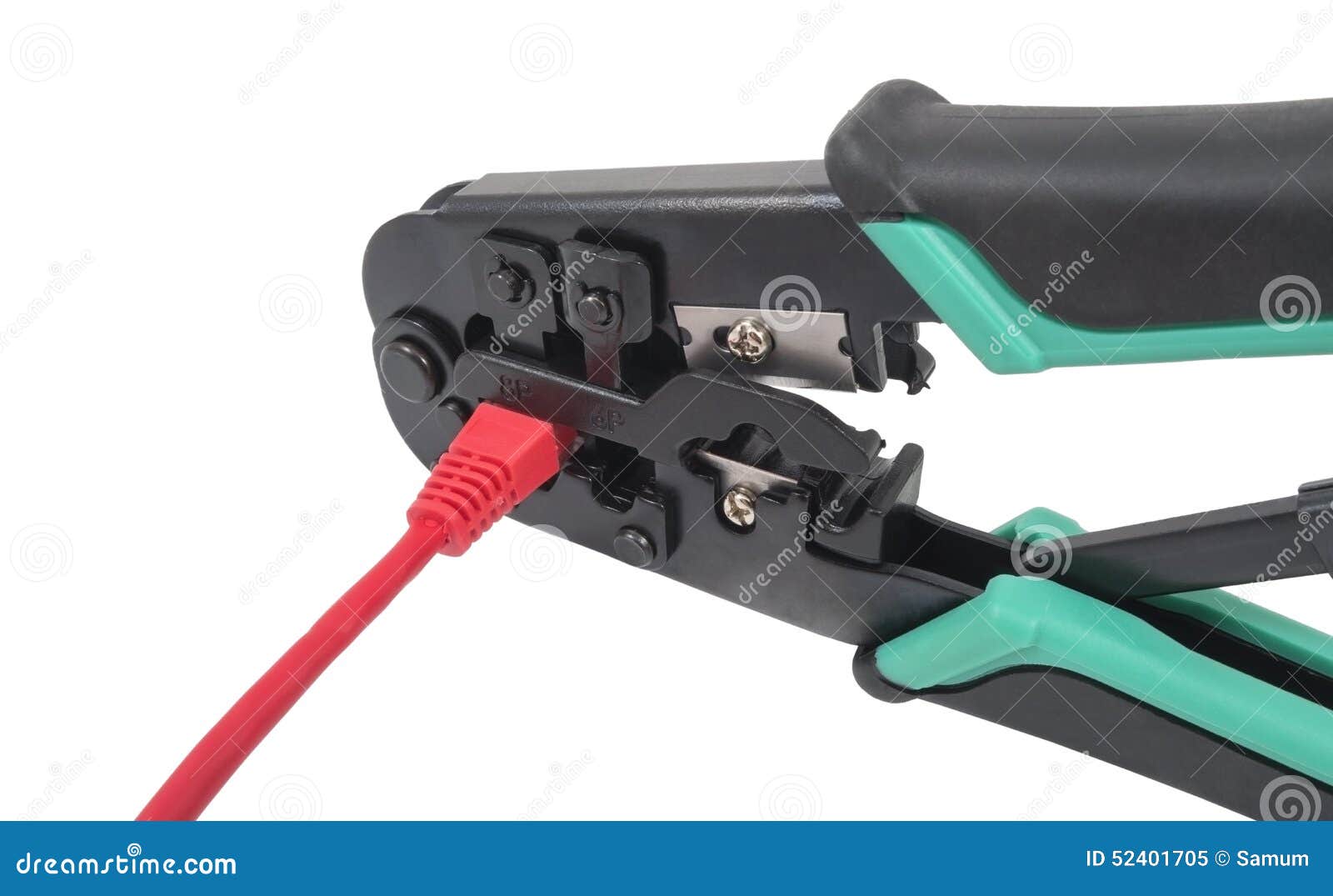 Crimping Tool with a Network Cable Isolated Stock Image - Image of ...