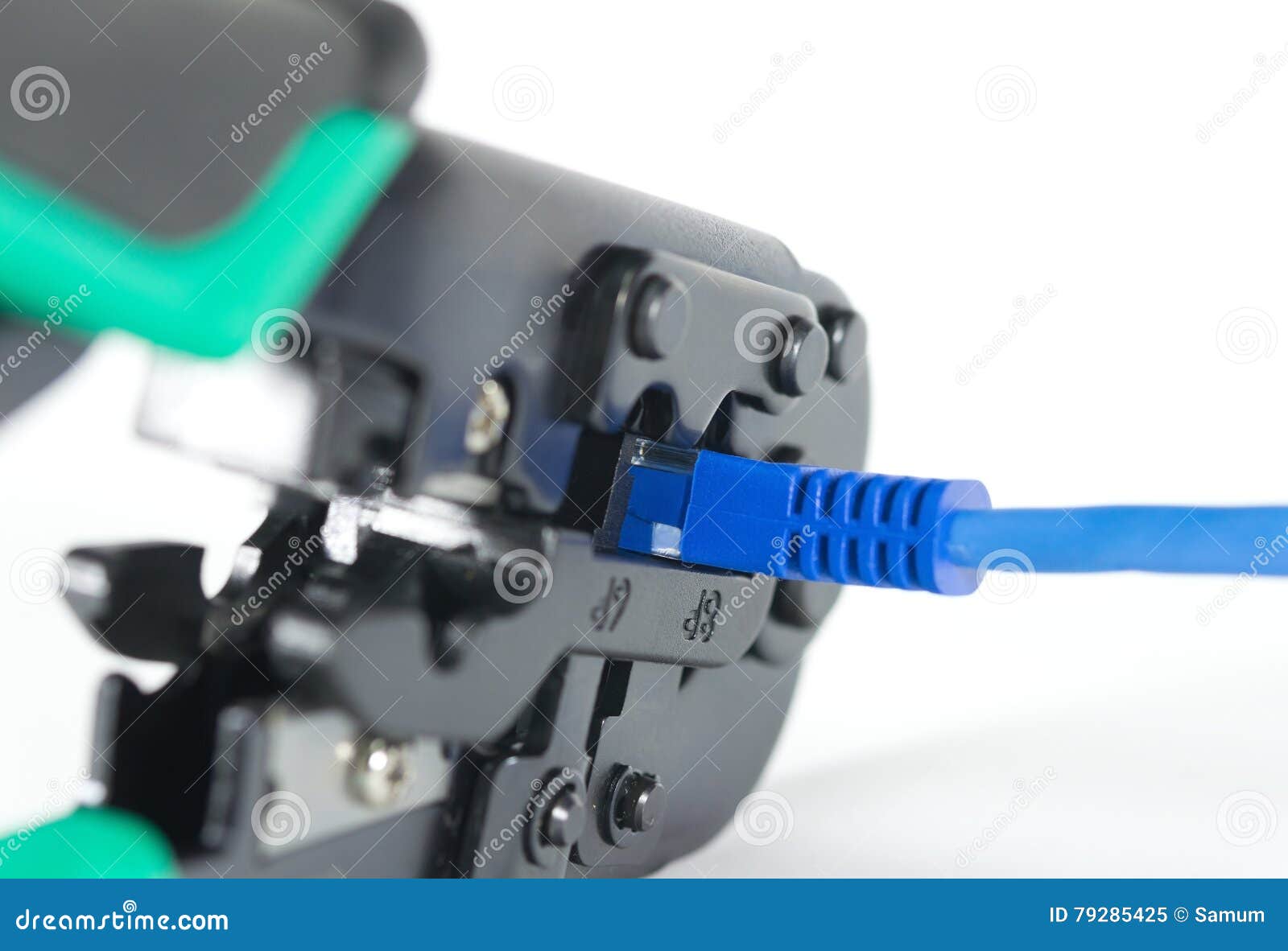 Crimping Tool with a Network Cable Isolated Stock Image - Image of ...