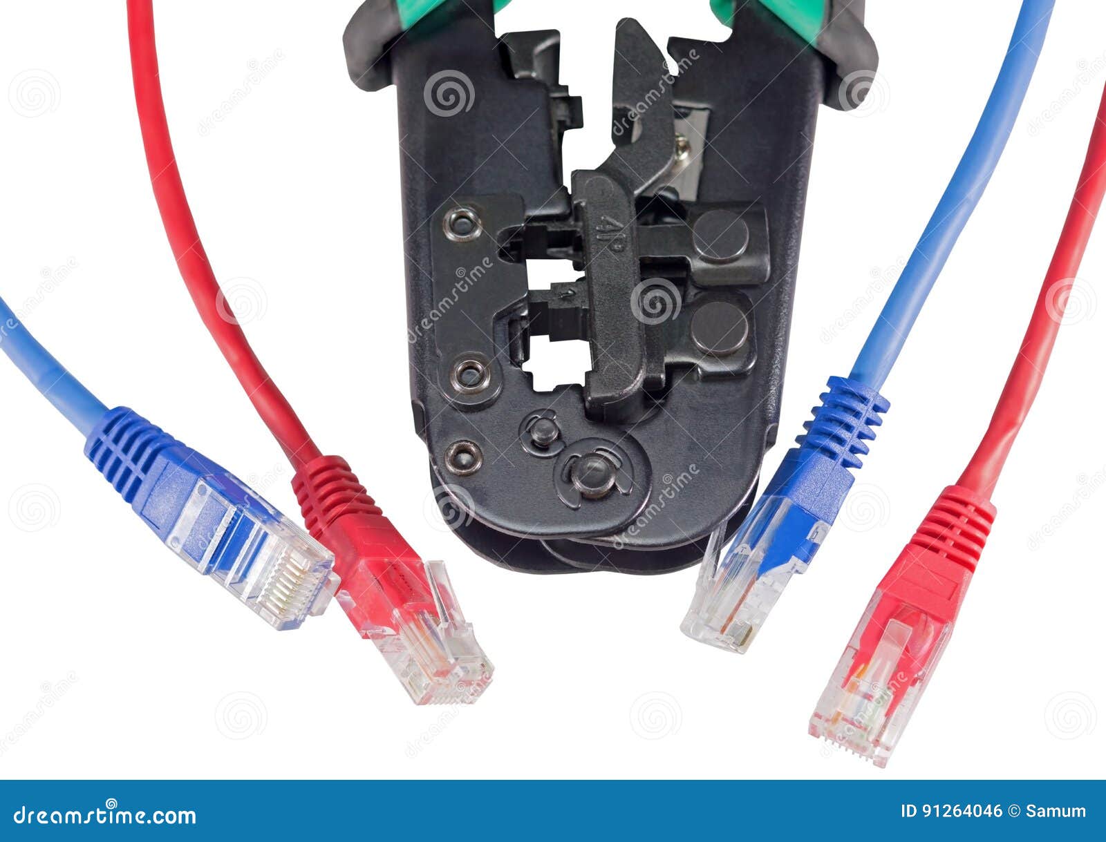 Crimping Tool with a Network Cable Isolated Stock Photo - Image of file ...