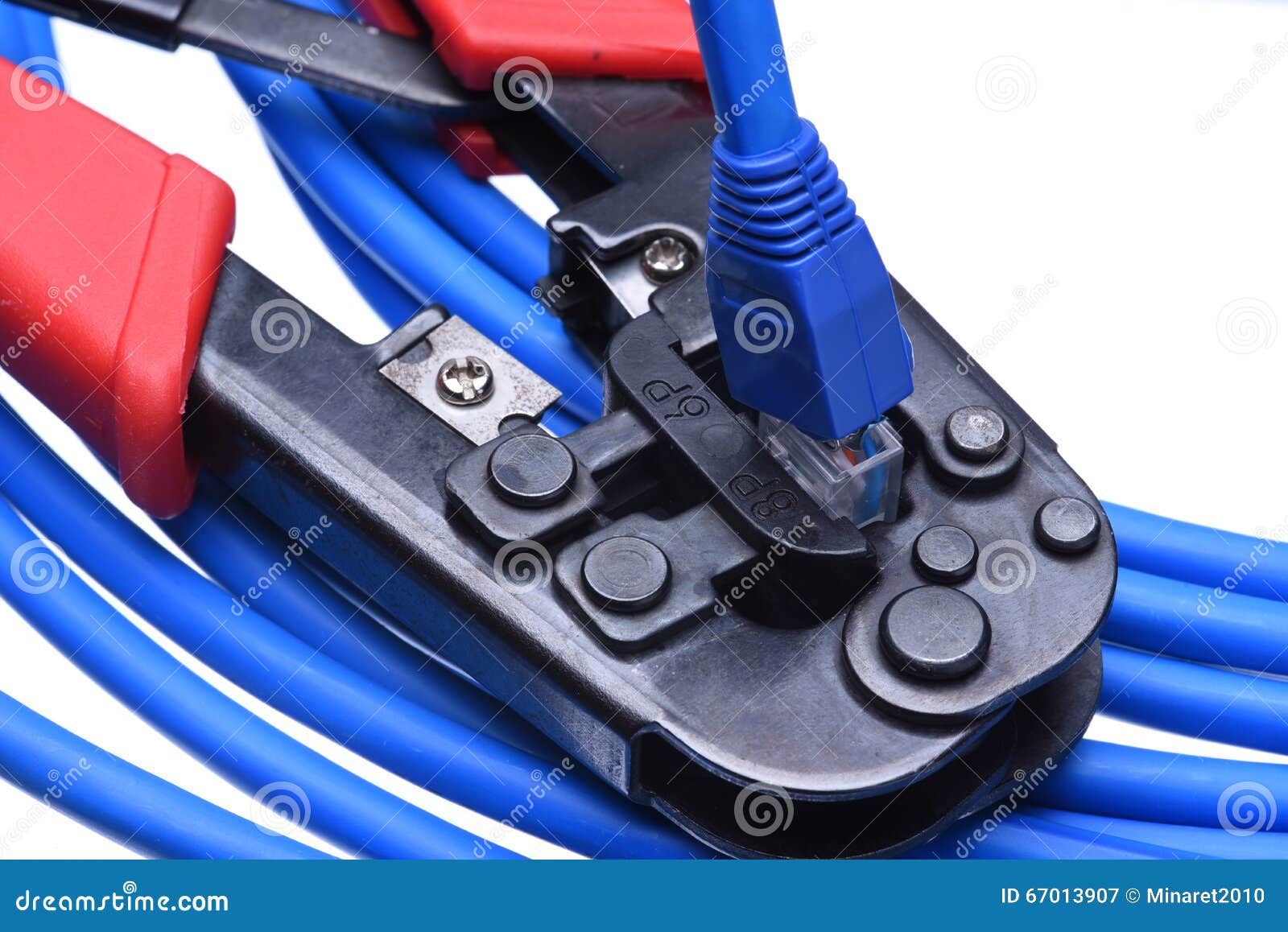 Crimping Tool with Network Cable Stock Image - Image of interconnect ...