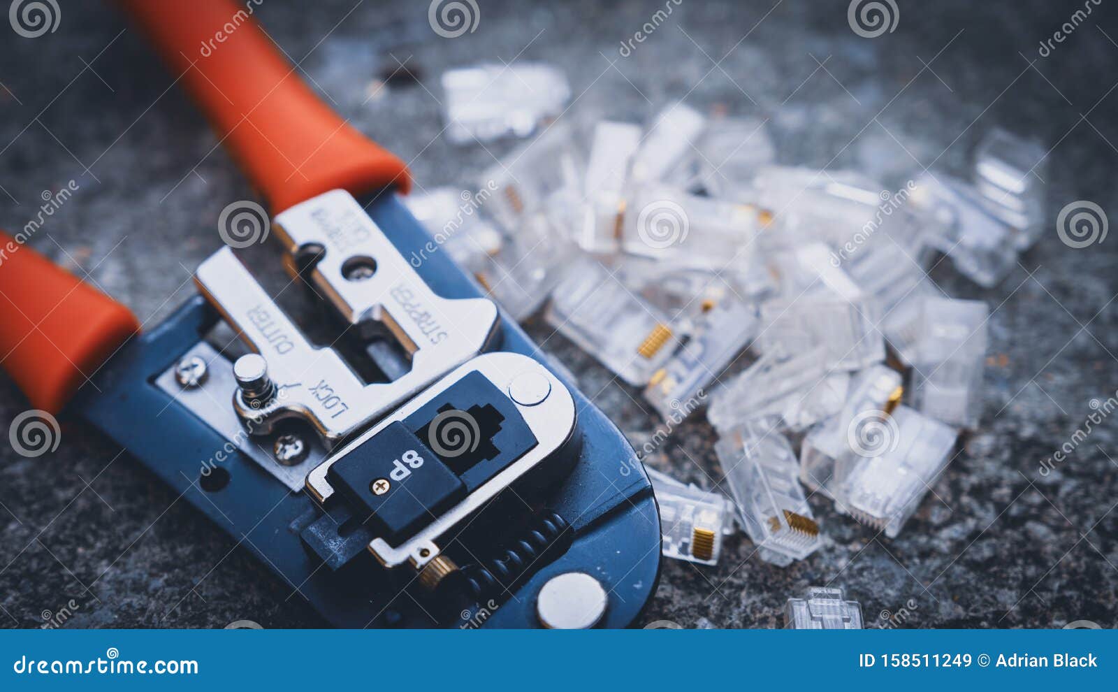 Crimping Tool with RJ45 Jack Stock Image - Image of connection, jack ...