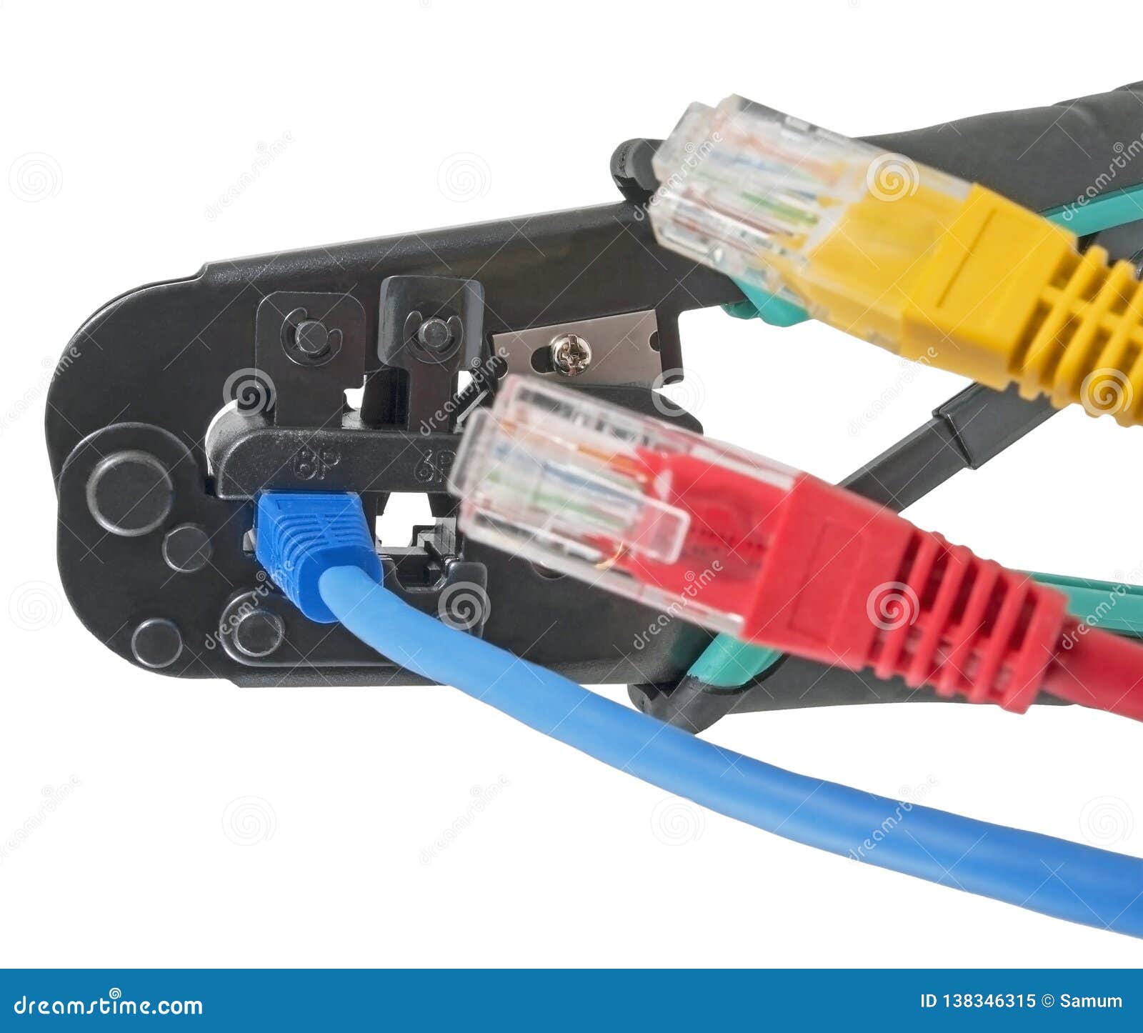 Crimping Tool with a Network Cable Isolated Stock Image - Image of ...