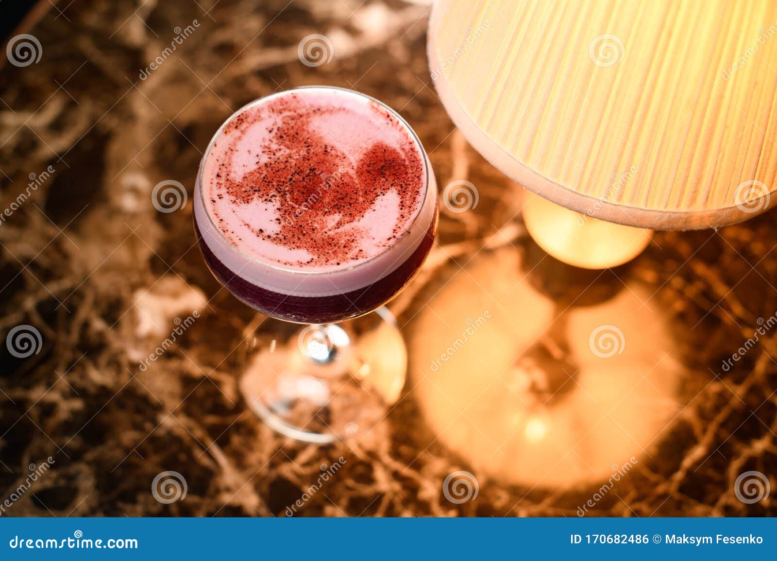 Crimson Alcoholic Cocktail Drink in the Glass Stock Photo - Image of ...