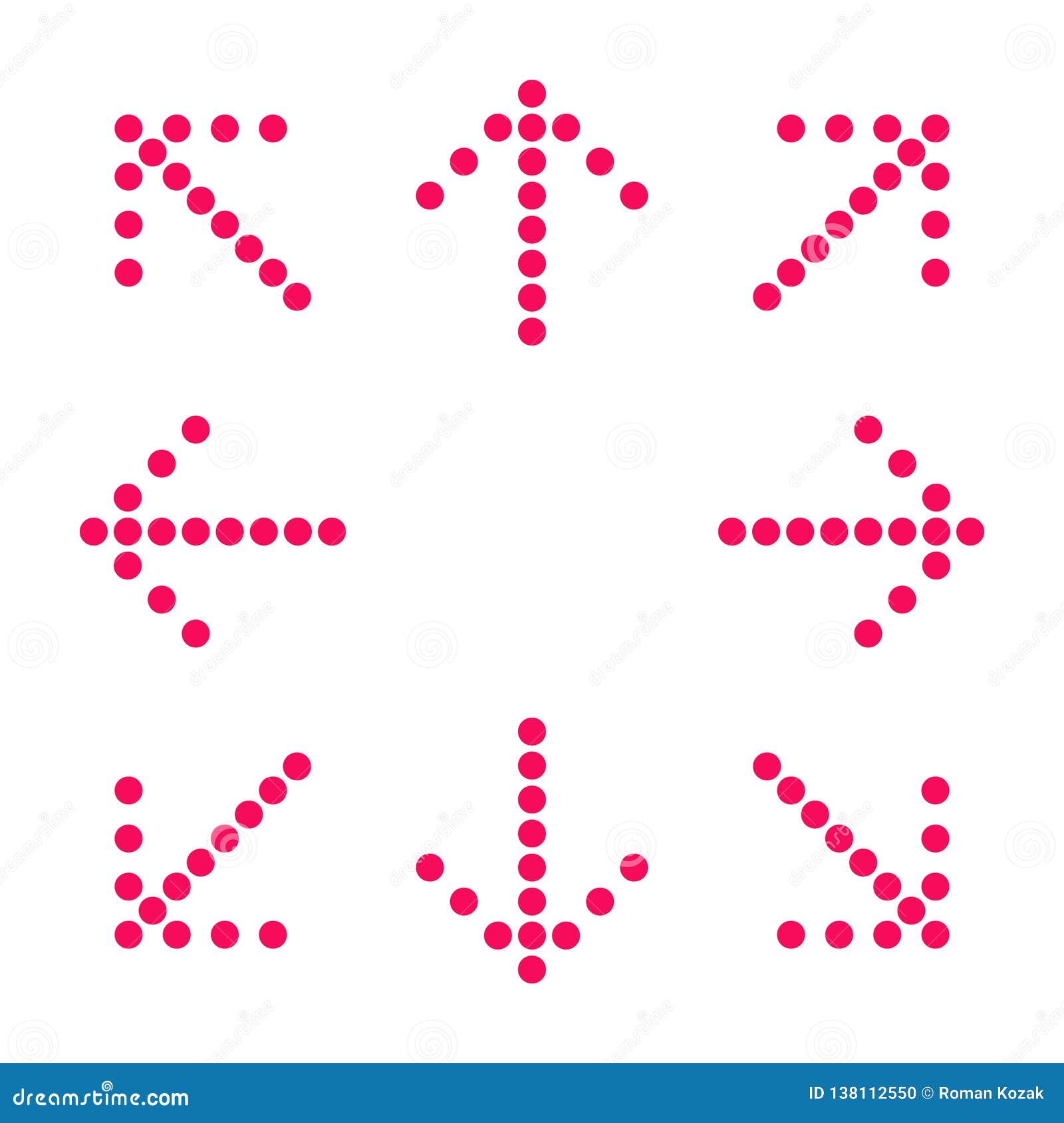 Crimson Arrows in 8/eight Directions Stock Vector - Illustration of ...
