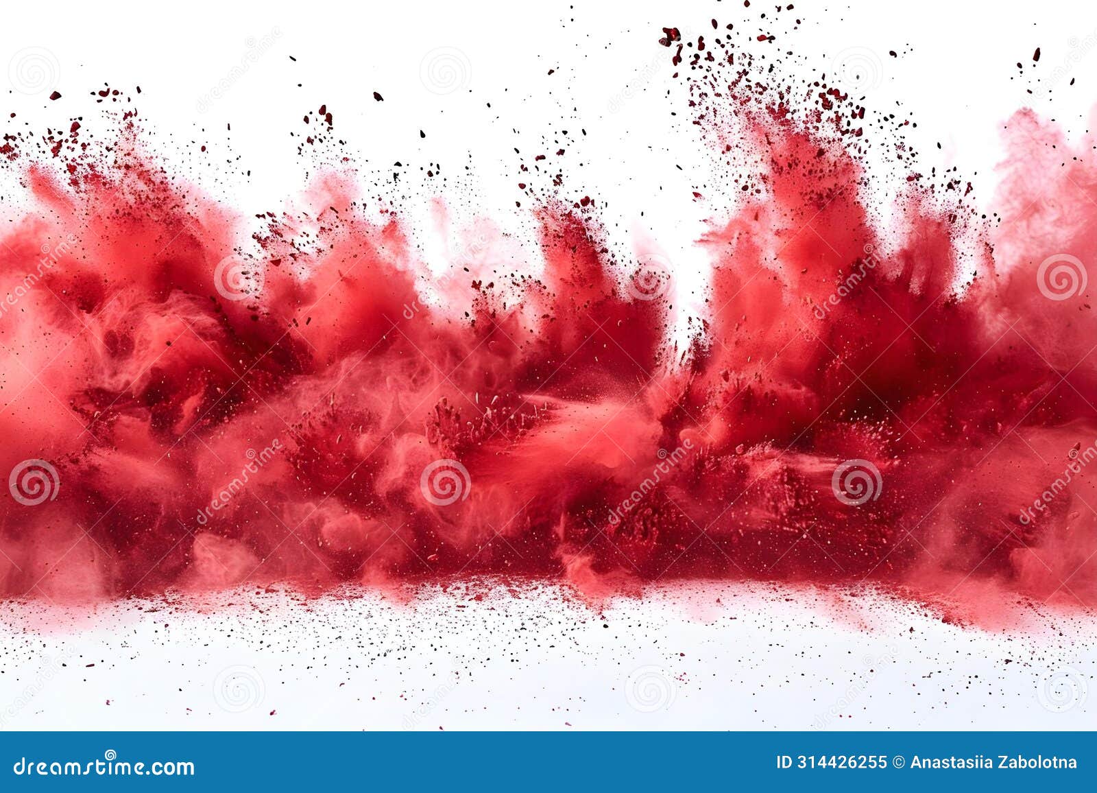 Crimson Burst: Dynamic Red Explosion, White Backdrop, Space for Text ...