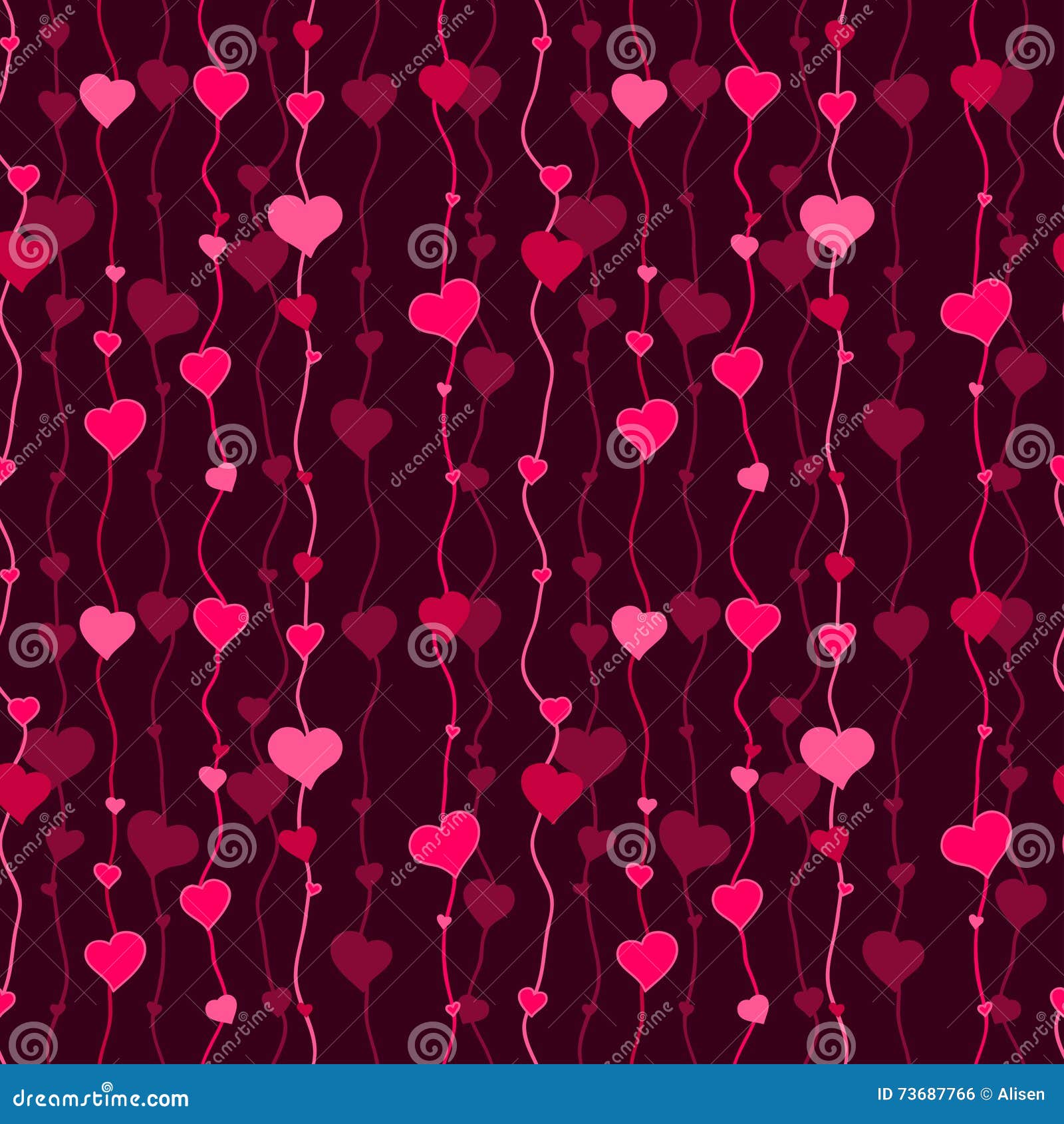 Crimson and Pink Hearts - Vector Seamless Design As Background Pattern ...