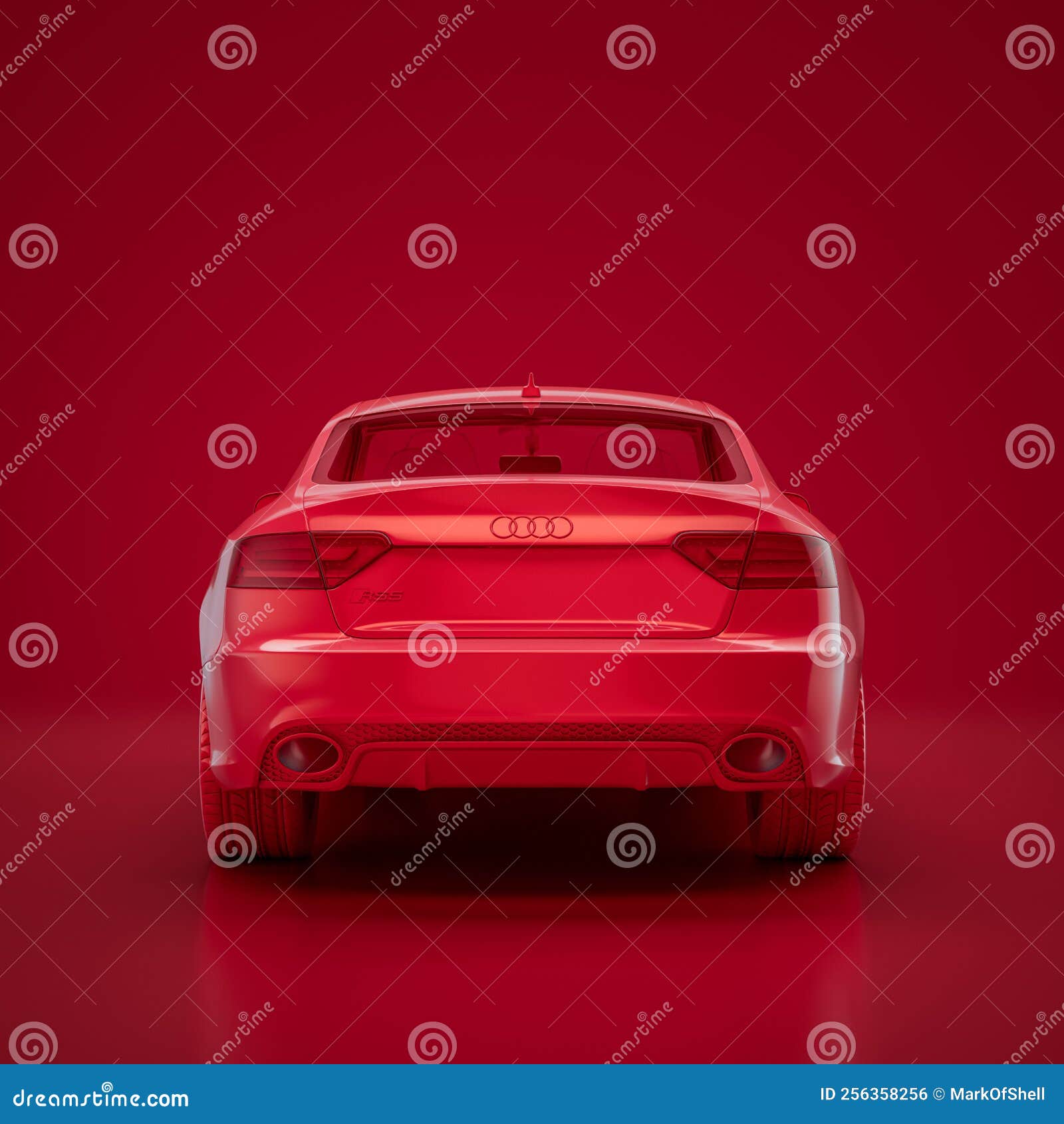 Crimson Red Car, Audi RS5 2011. Back View, 3D Rendering Editorial Photo ...