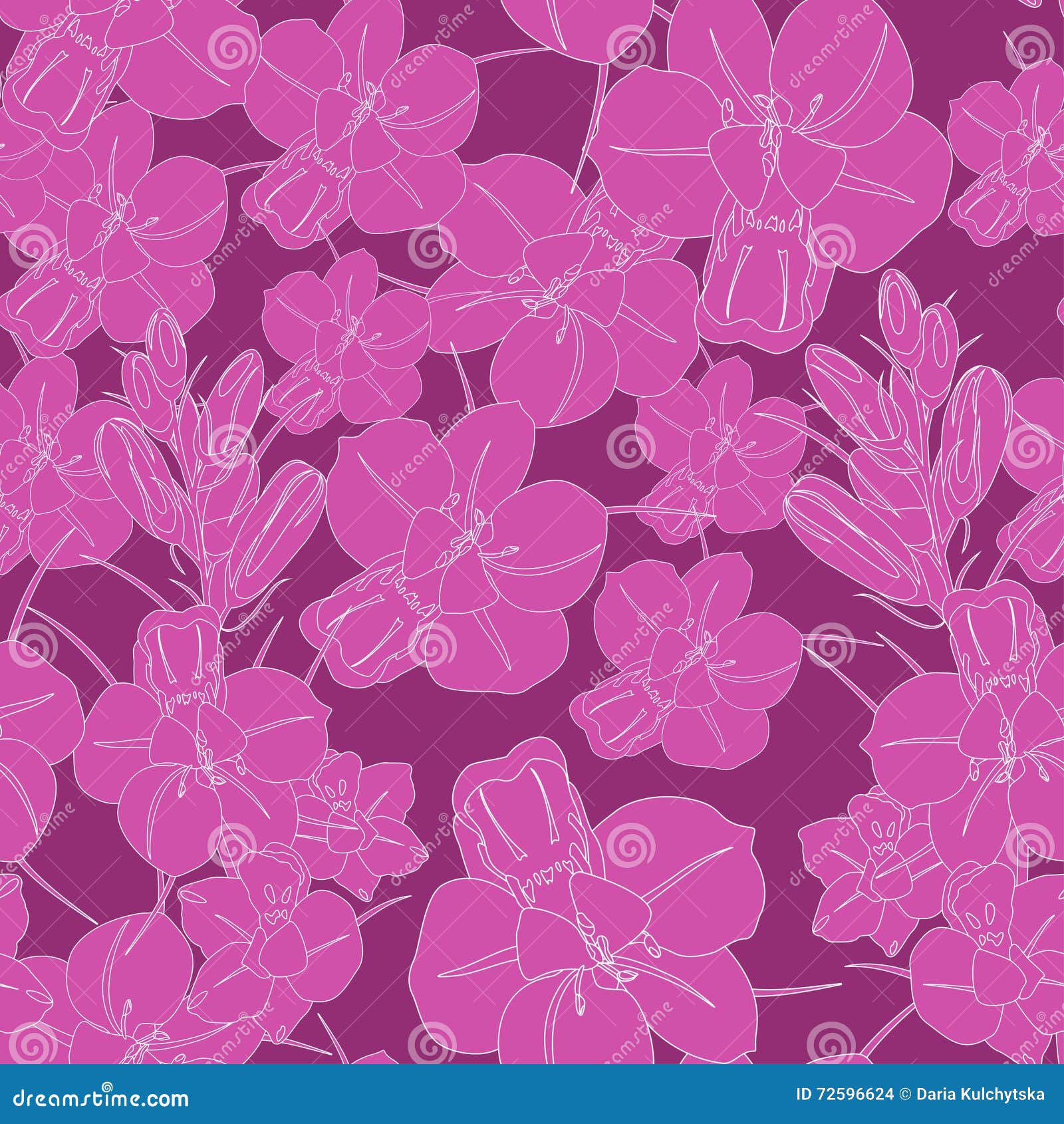 Crimson Seamless Flower Pattern. Vector Seamless Texture Stock Vector ...