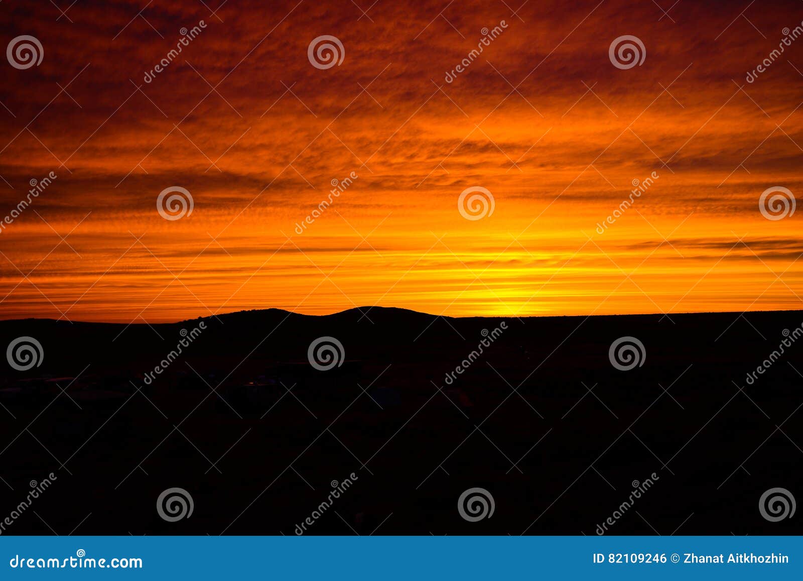 Crimson Sunset On The Background Of The Lake In Russia Royalty-Free ...