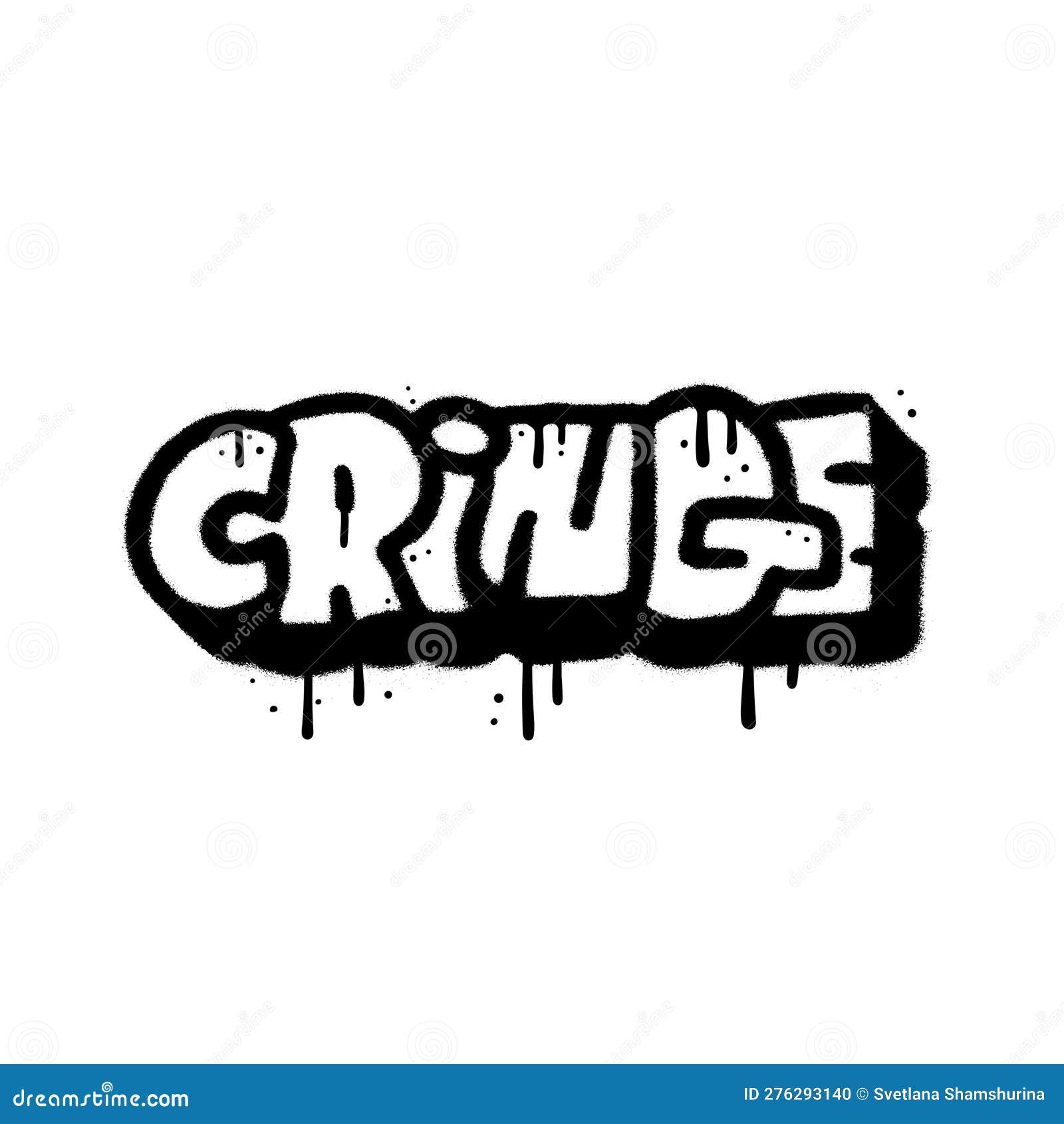 Cringe - Sprayed Urban Graffiti Lettering Text With Overspray In Black ...
