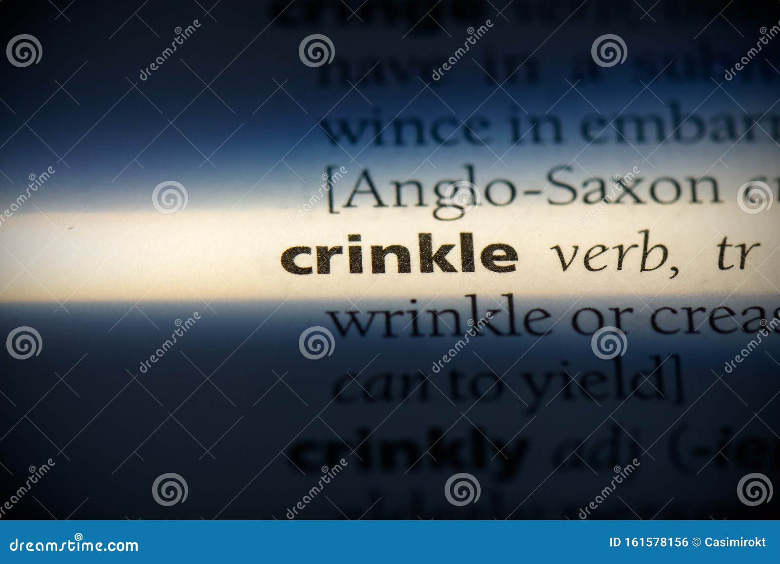 Crinkle stock photo. Image of info, focus, etymology - 161578156