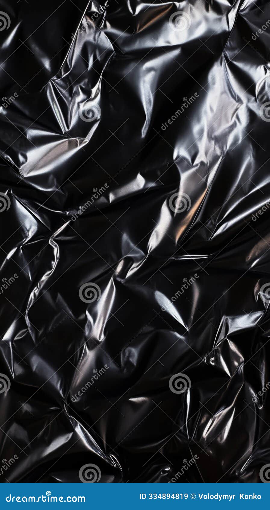 Crinkled Black Shiny Texture, Abstract Background Stock Image - Image ...