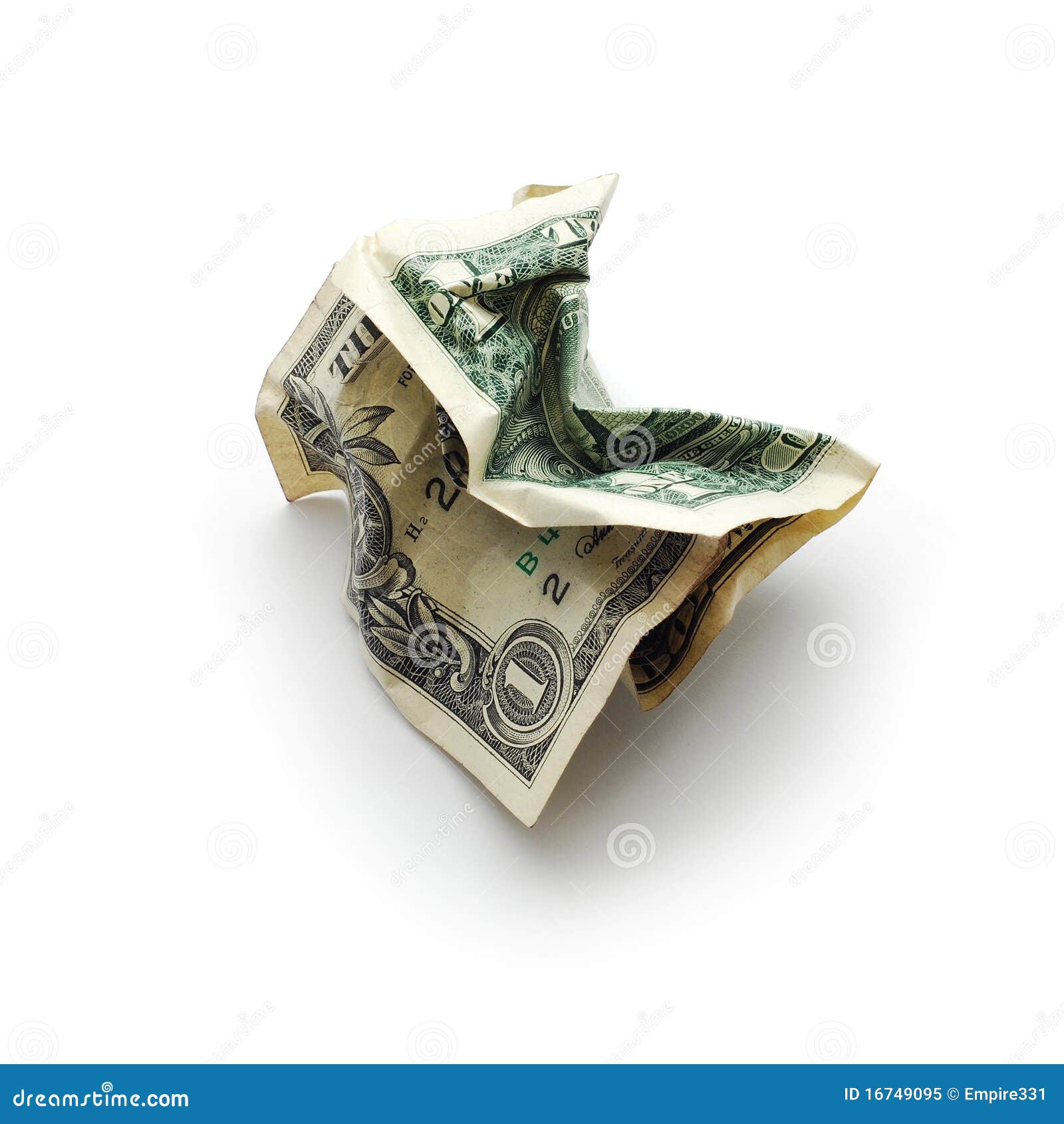 Crinkled dollar stock image. Image of cash, bankrupt - 16749095