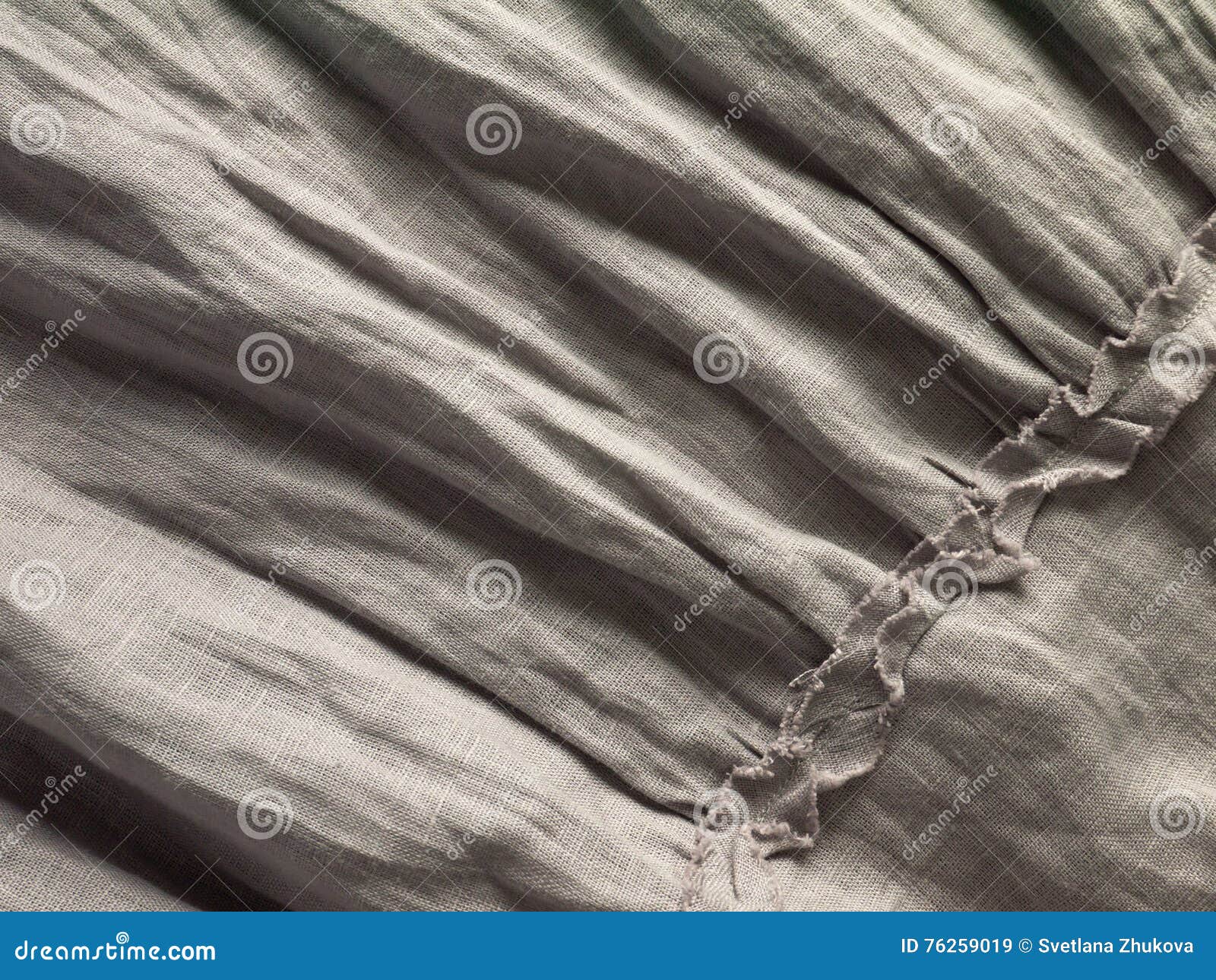 Gray Crinkled Cotton Fabric. Background Or Textura Royalty-Free Stock ...