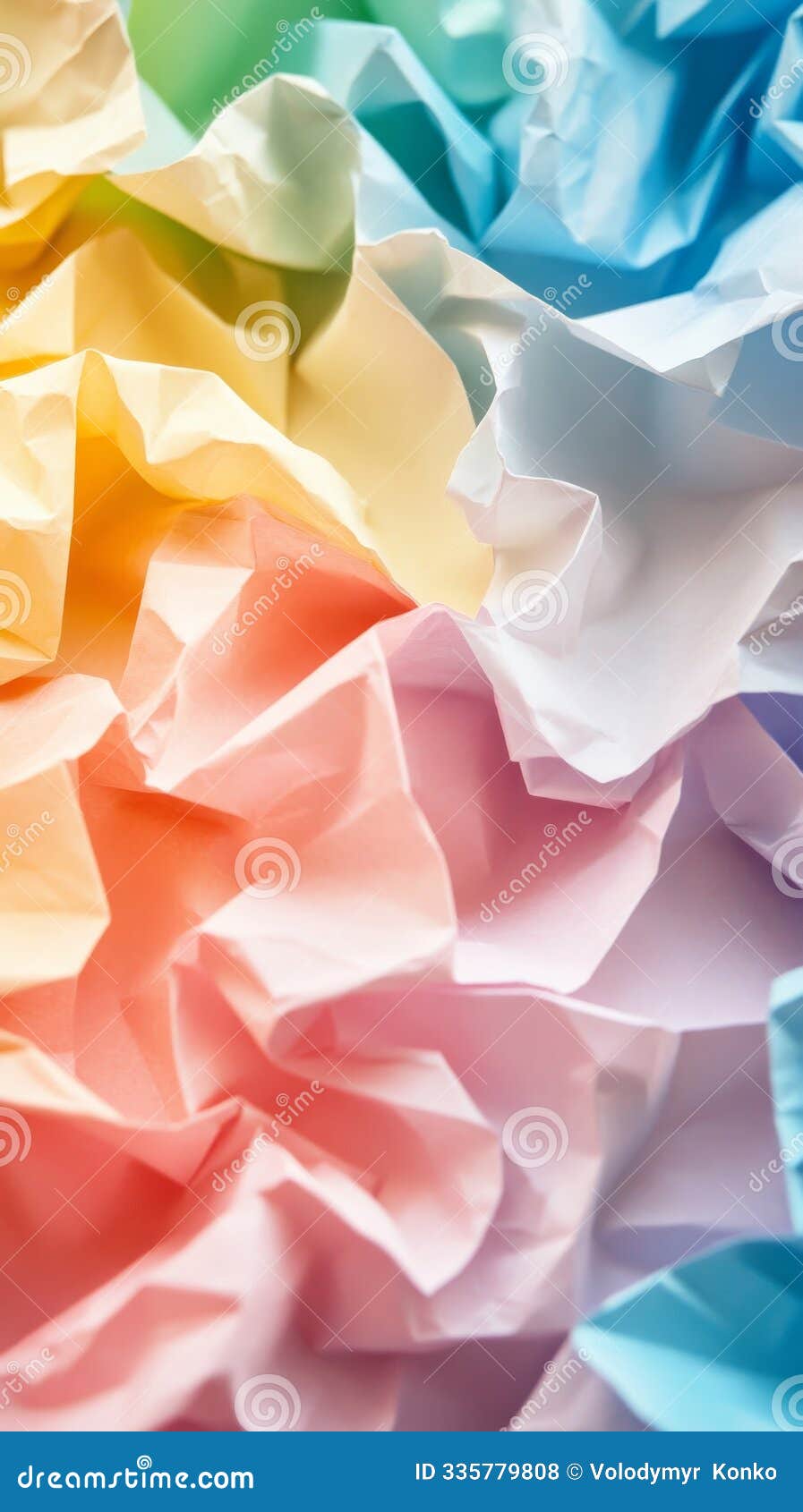 Crinkled Pastel Colored Paper Texture Close-up Stock Photo - Image of ...